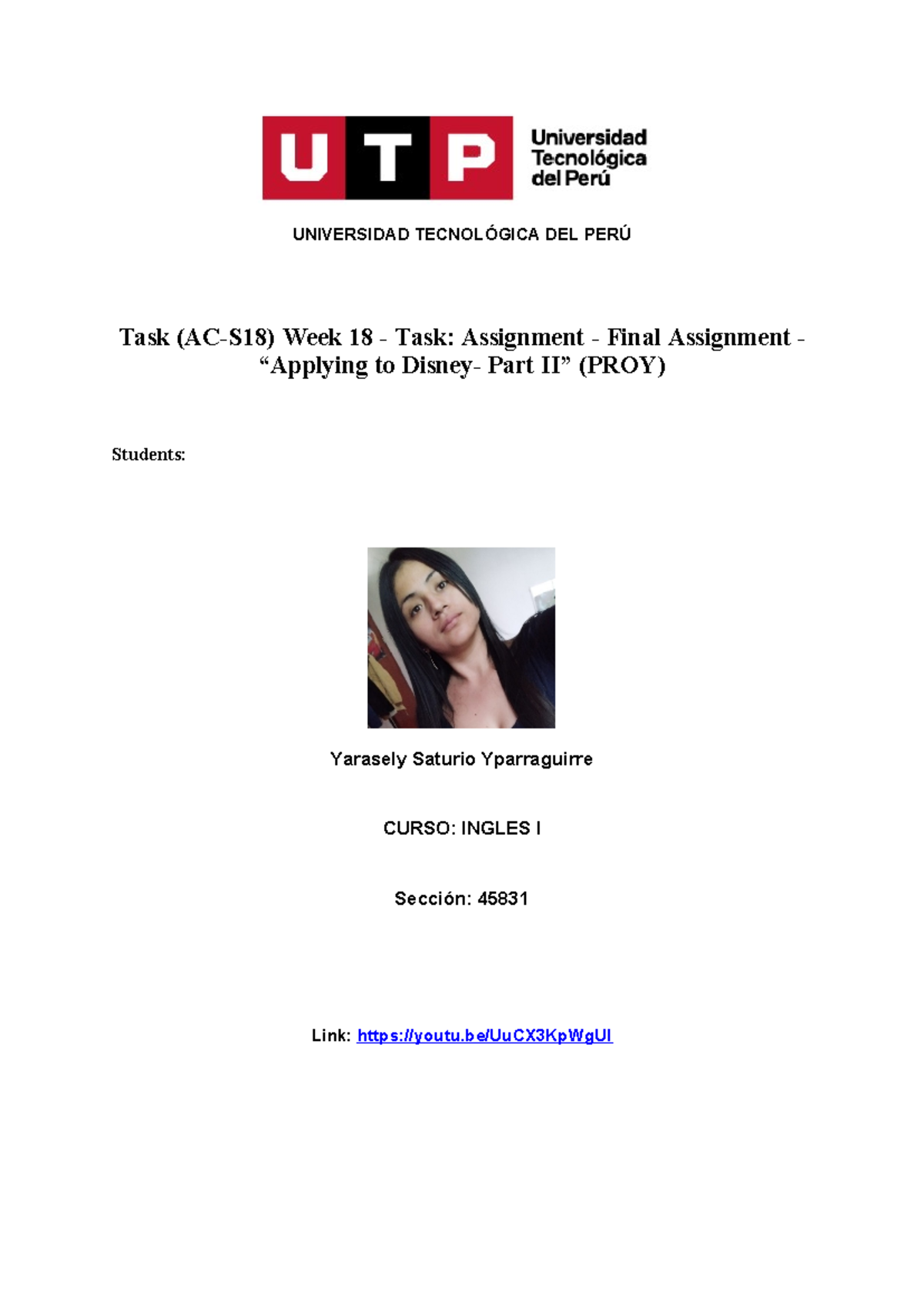 Ac S18 Week 18 Task Assignment Final Assignment Applying To
