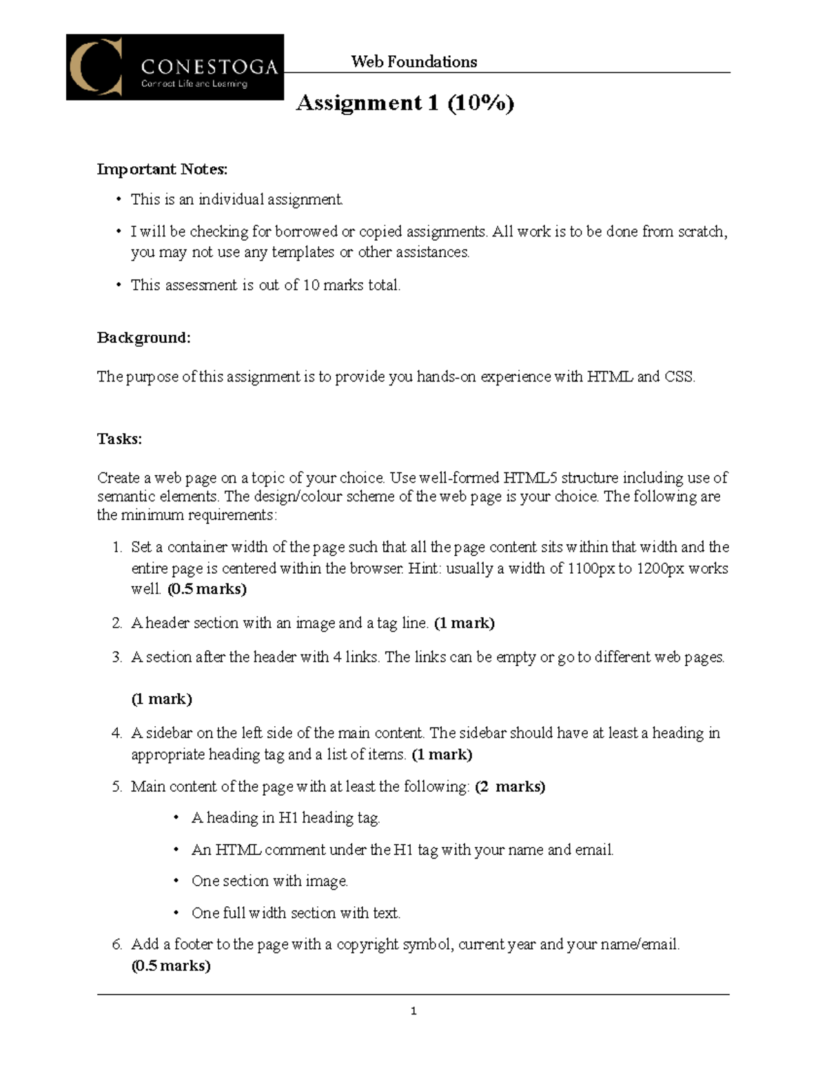 Assignment 1 qp - Assignment 1 (10%) Important Notes: • This is an ...