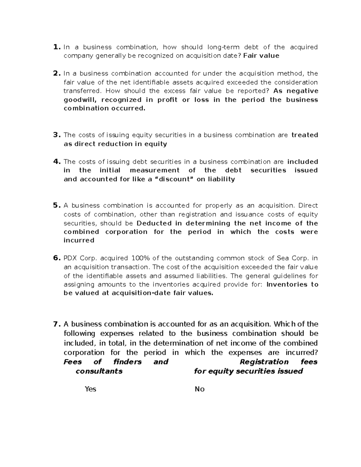 Business Combination Accounting 1 In A Business Combination How