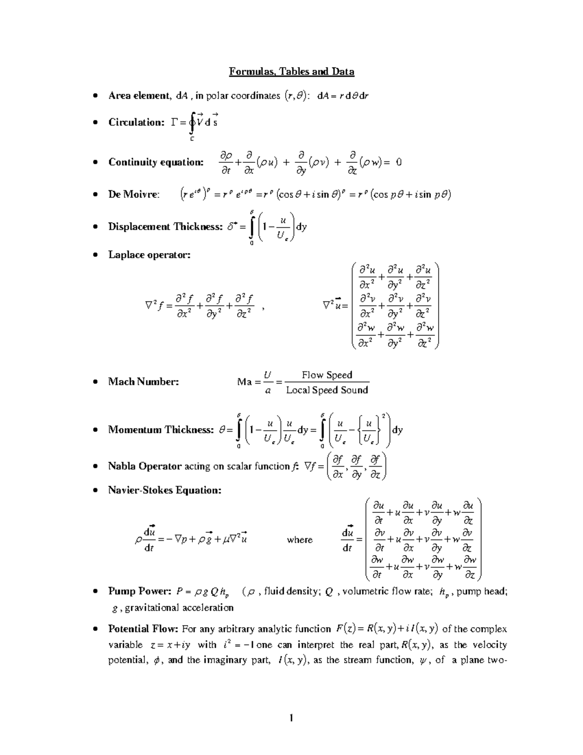 Formulas - Formula sheet for the Questions to practice from the ES3D6 ...