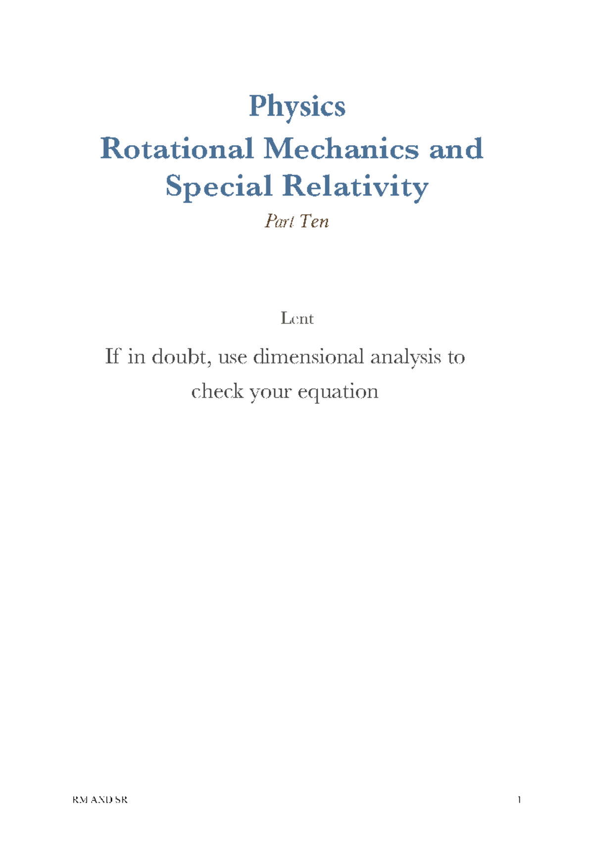 Natural Sciences - Physics - Rotation - Part 10 - Physics Rotational ...