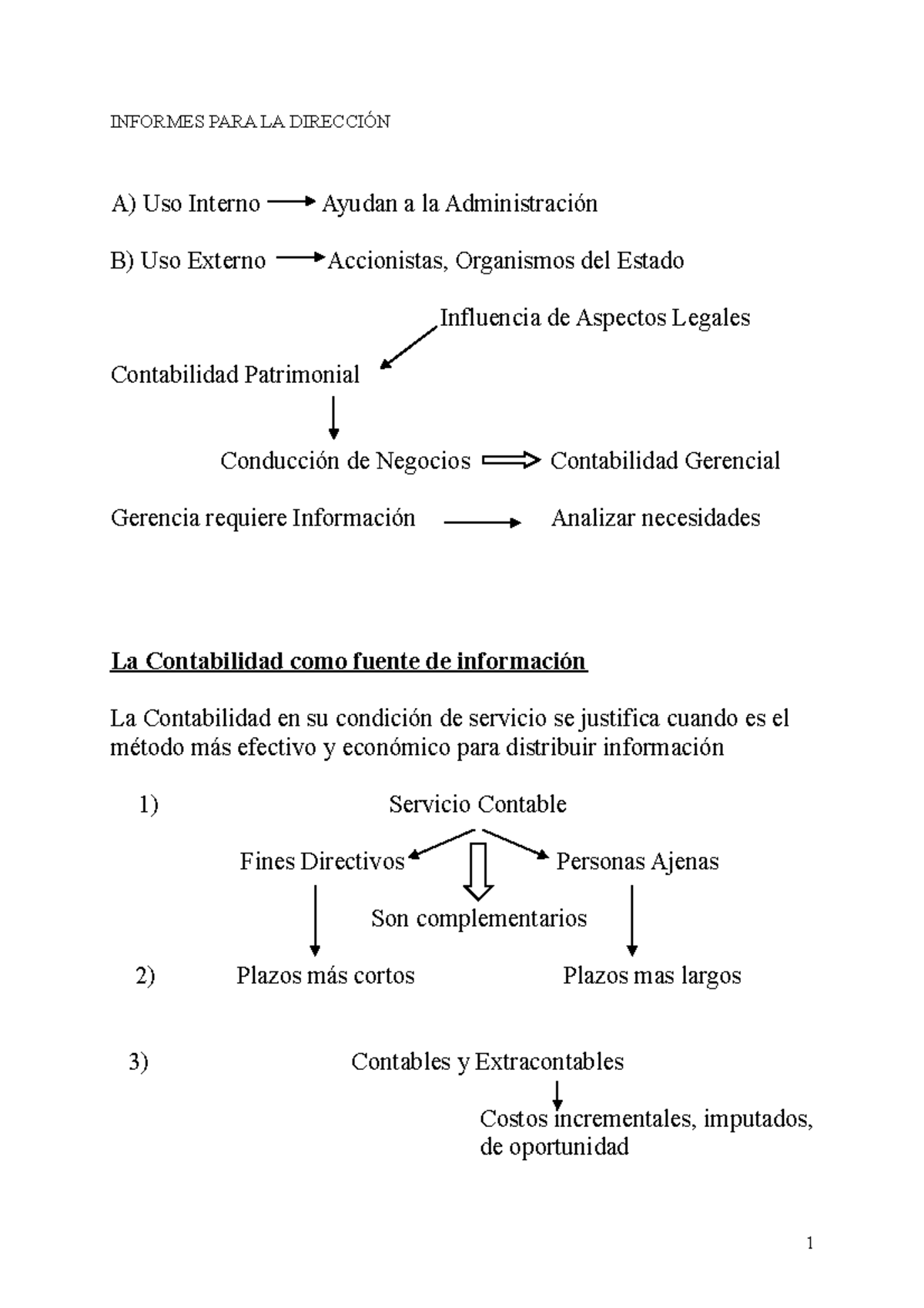 Clases De Informes De Costos INFORMES PARA LA DIRECCI N A Uso