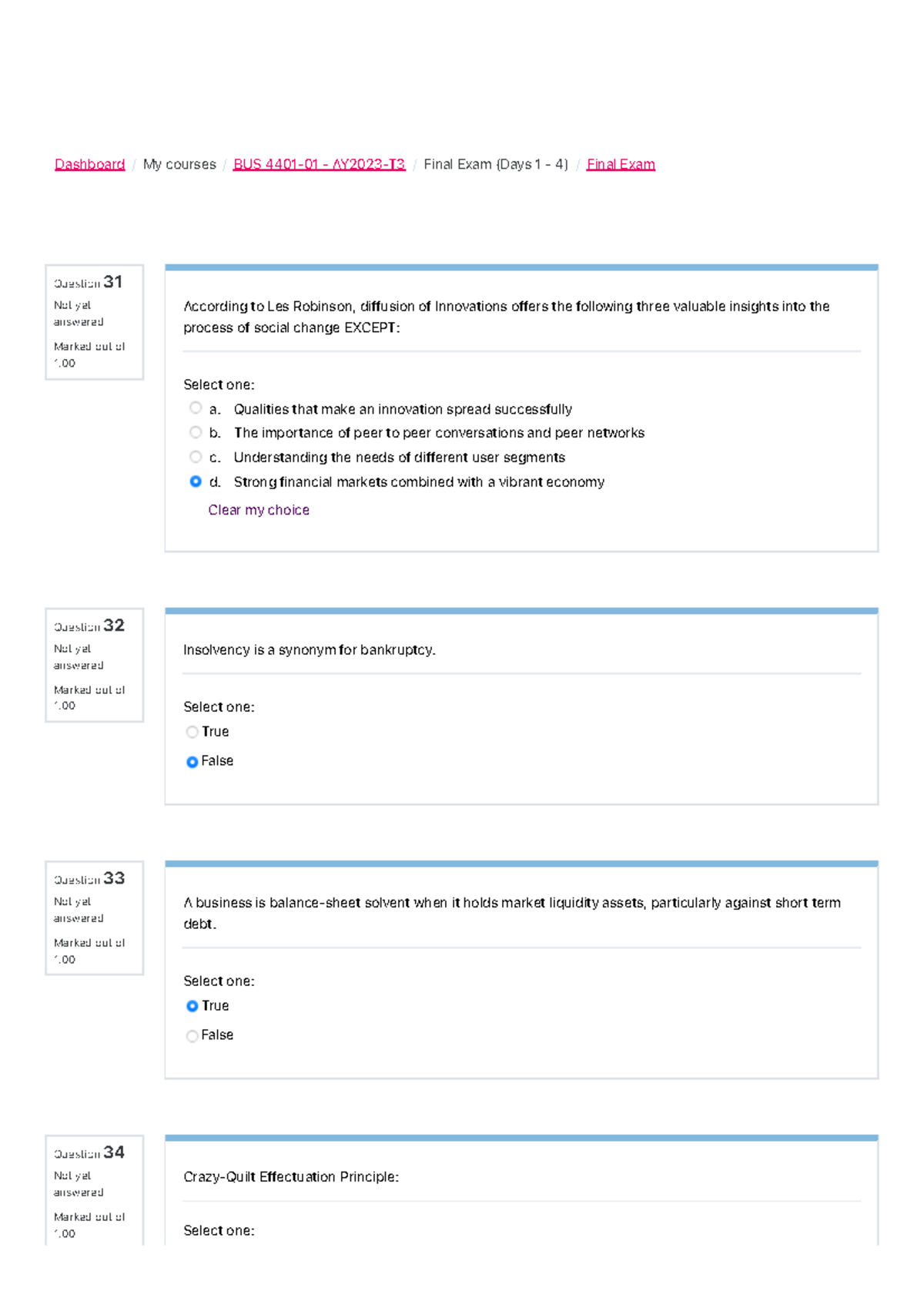Final Exam (page 4 of 5) - Question 31 Not yet answered Marked out of 1 ...