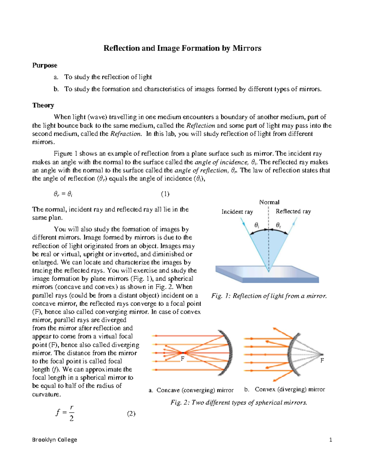 Reflection-and-mirrors-ver-1a - Reflection and Image Formation by ...