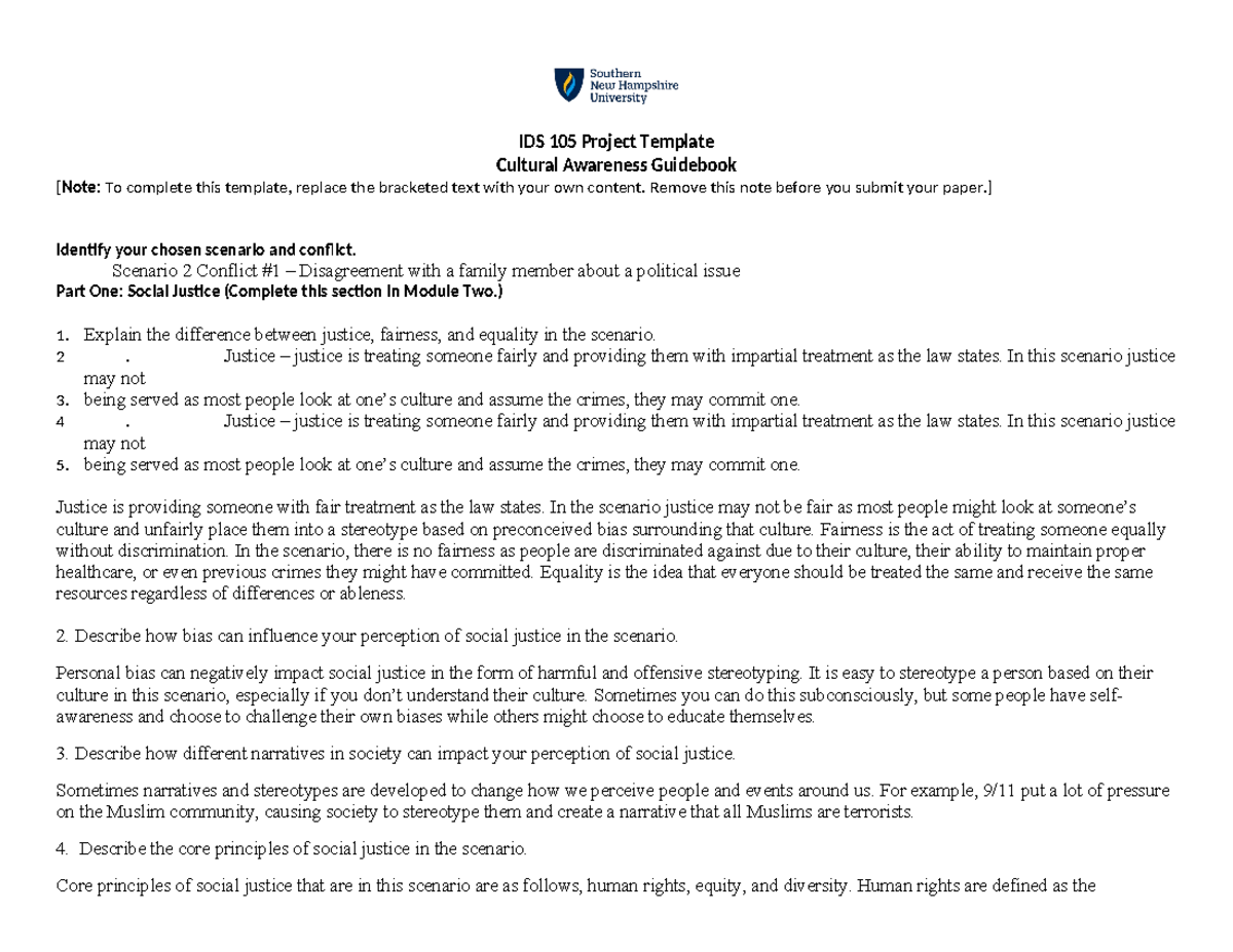 IDS 105 Project - IDS 105 Project Template Cultural Awareness Guidebook ...