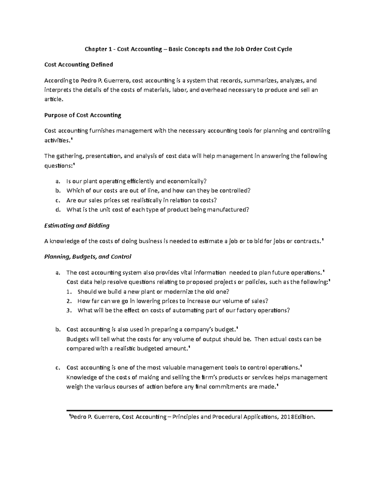 Cost Accounting - Basic Concepts Module in Accounting Cost and Control ...