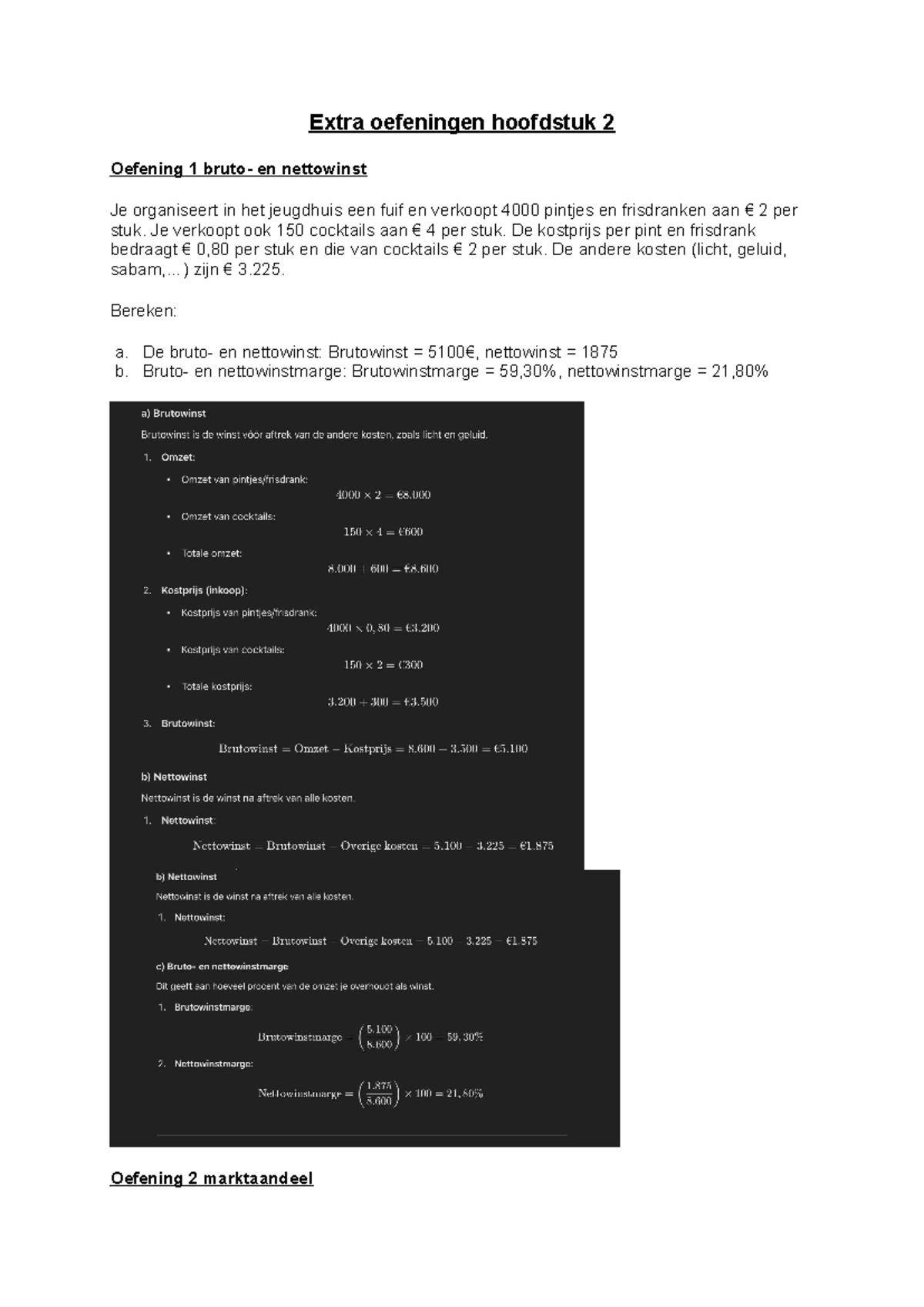 Extra oefeningen hoofdstuk 2 opgave - Extra oefeningen hoofdstuk 2 ...