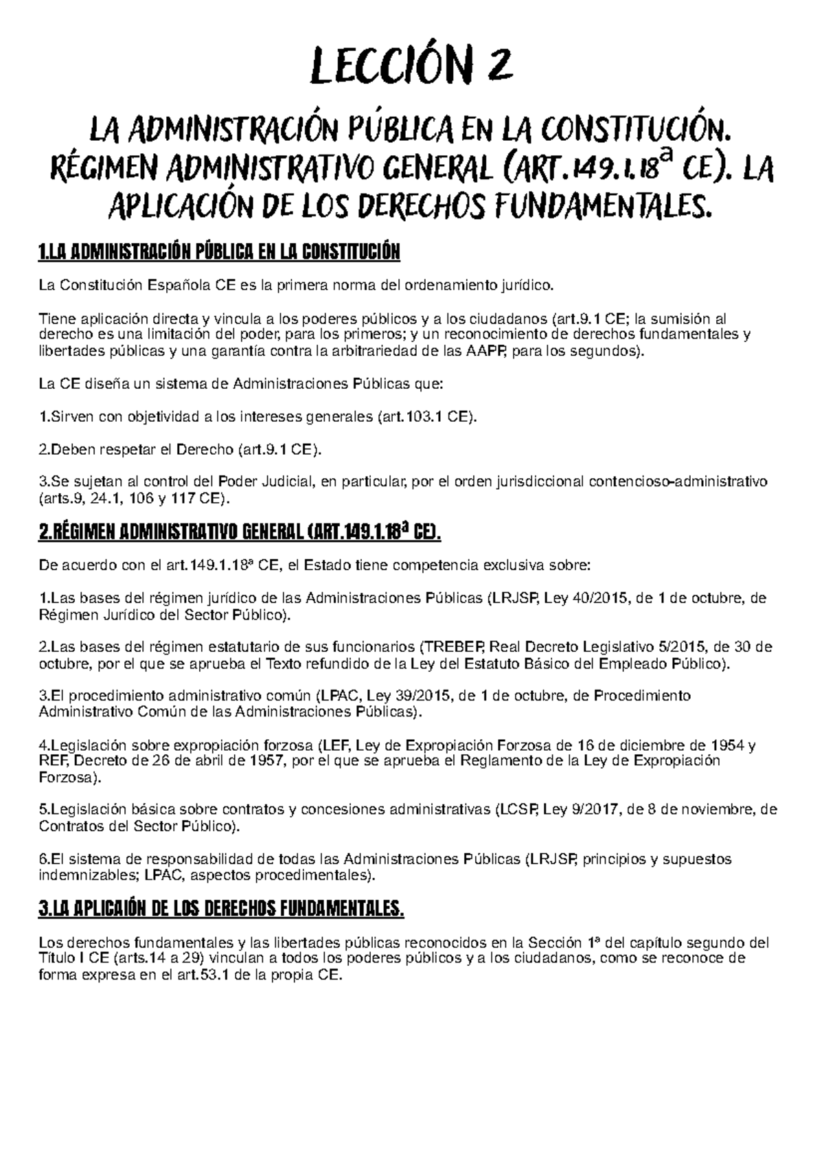 Lección 2 admin - LeCcIóN 2 La AdMiNiStRaCiÓn PúBlIcA En La CoNsTiTuCiÓn. RéGiMeN AdMiNiStRaTiVo ...