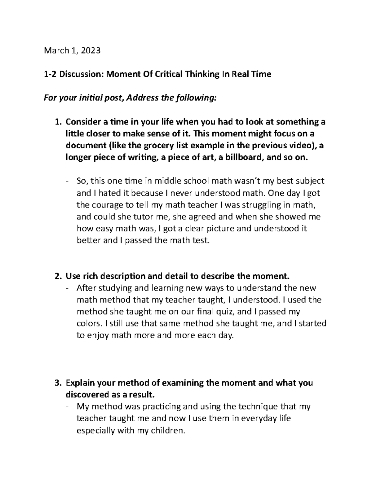 Moment Of Critical Thinking In Real Life - This moment might focus on a ...