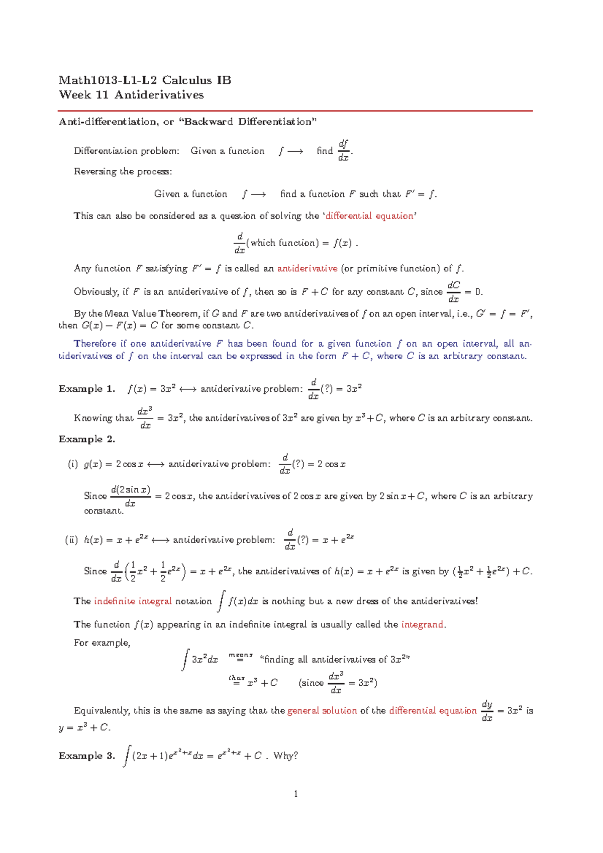 Notes 16 (Ellen) - tutorial - Math1013-L1-L2 Calculus IB Week 11 ...