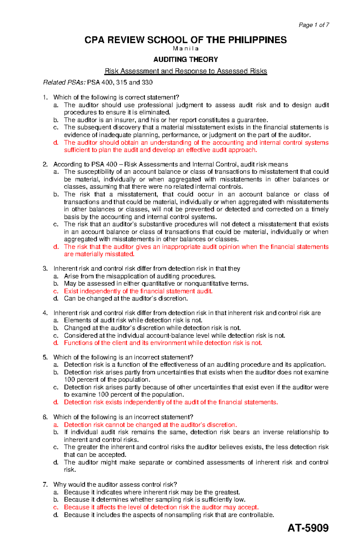 7376185 - NOTE REPORTS - CPA REVIEW SCHOOL OF THE PHILIPPINES M a n i l ...