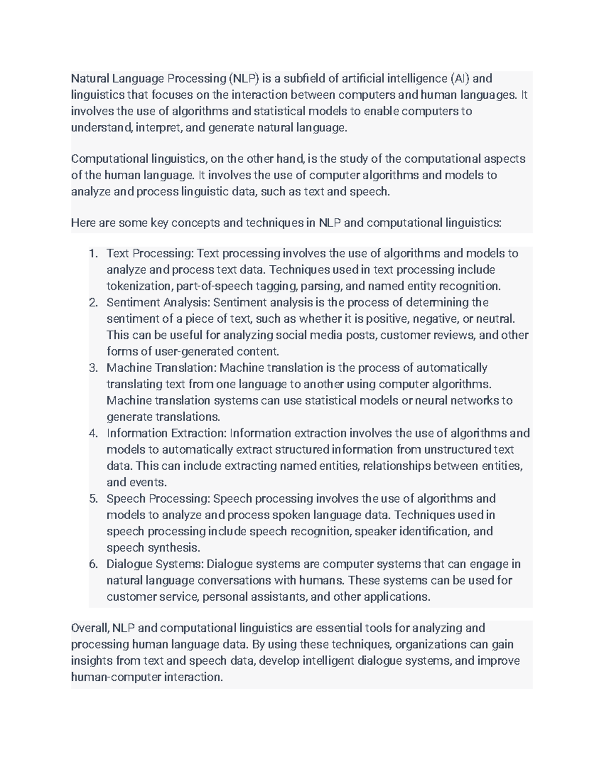 Natural language processing and computational linguistics - Natural Language Processing (NLP) is ...