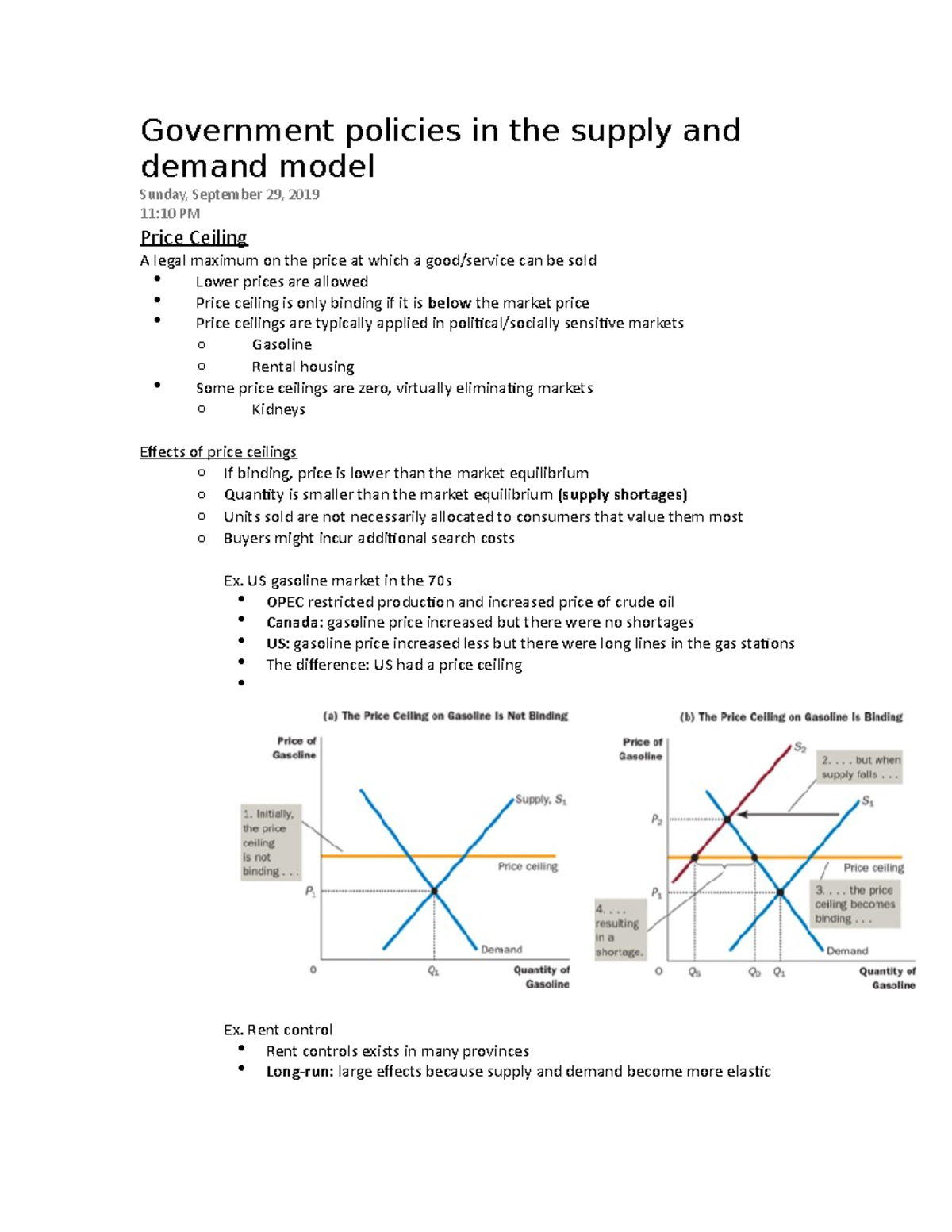 Government policies in the supply and demand model - Government ...