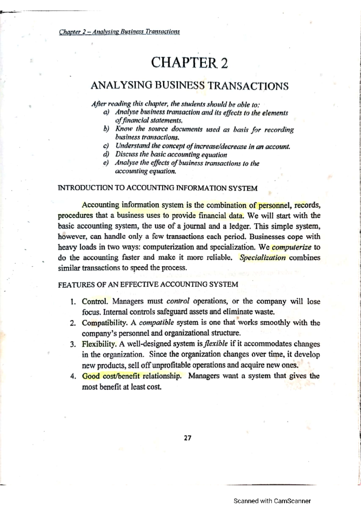 Chapter-2 - Fundamentals of Accounting 1 - Studocu