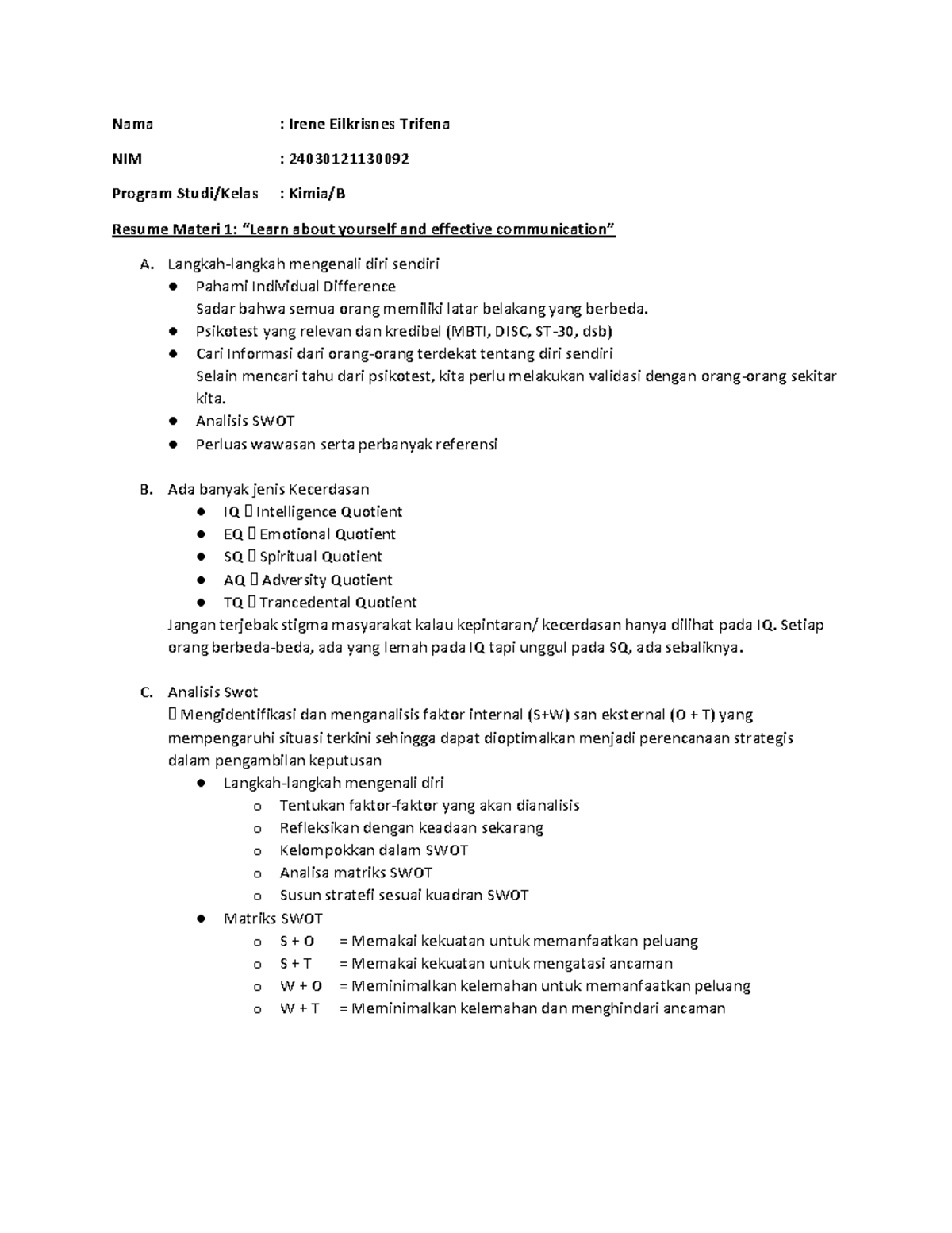 Asetanilida Irene Eilkrisnes Trifena - Nama : Irene Eilkrisnes Trifena ...