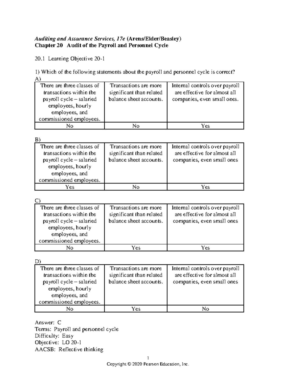 Chapter 20 - 021123 - Auditing and Assurance Services, 17e Chapter 20 ...