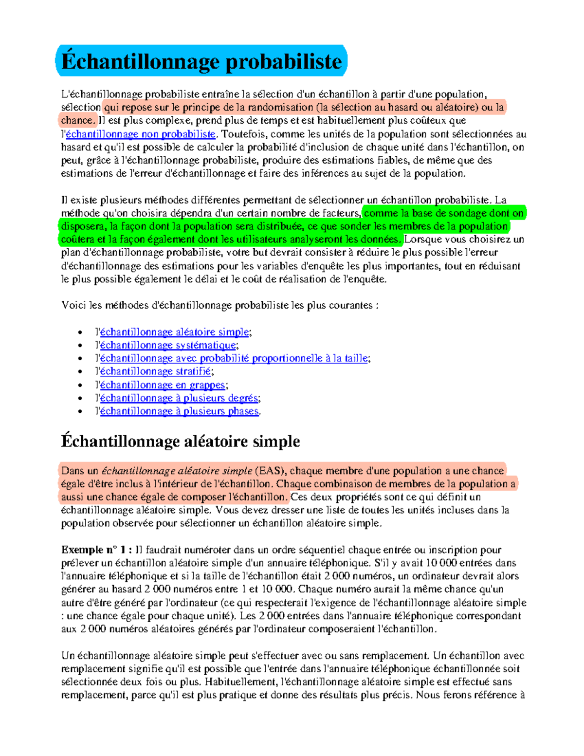 Methodes d echantillonnage-Stat-Can - Échantillonnage probabiliste L ...
