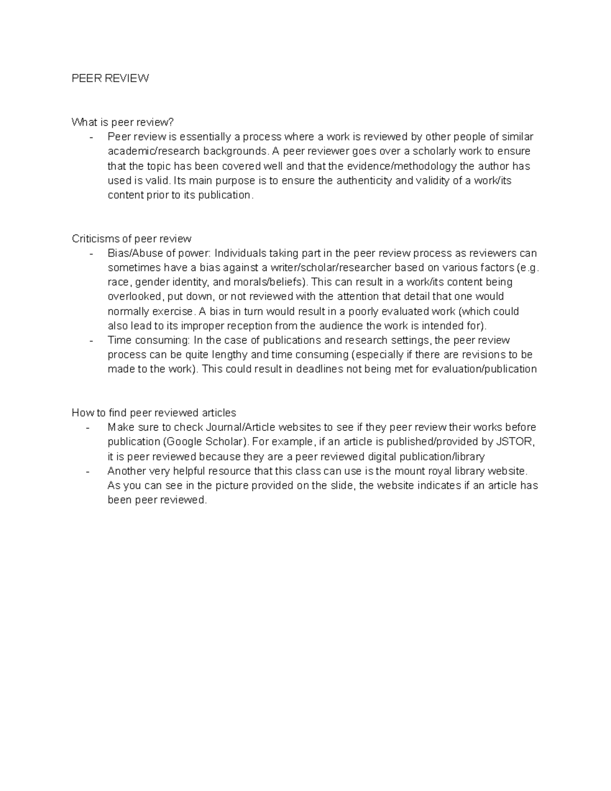 Peer Review Presentation Research - PEER REVIEW What is peer review ...