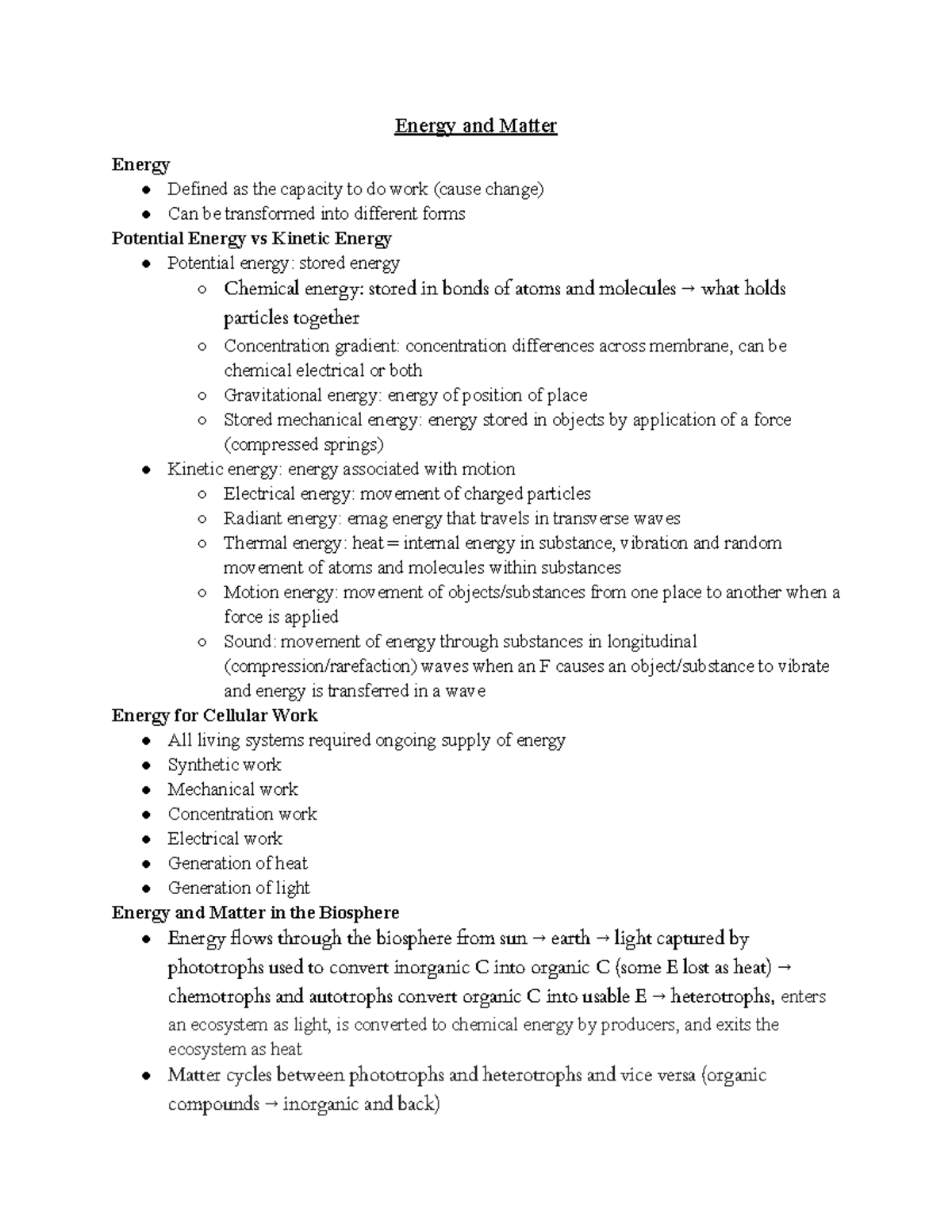 2 11 19 - Energy and Matter - Energy and Matter Energy Defined as the ...