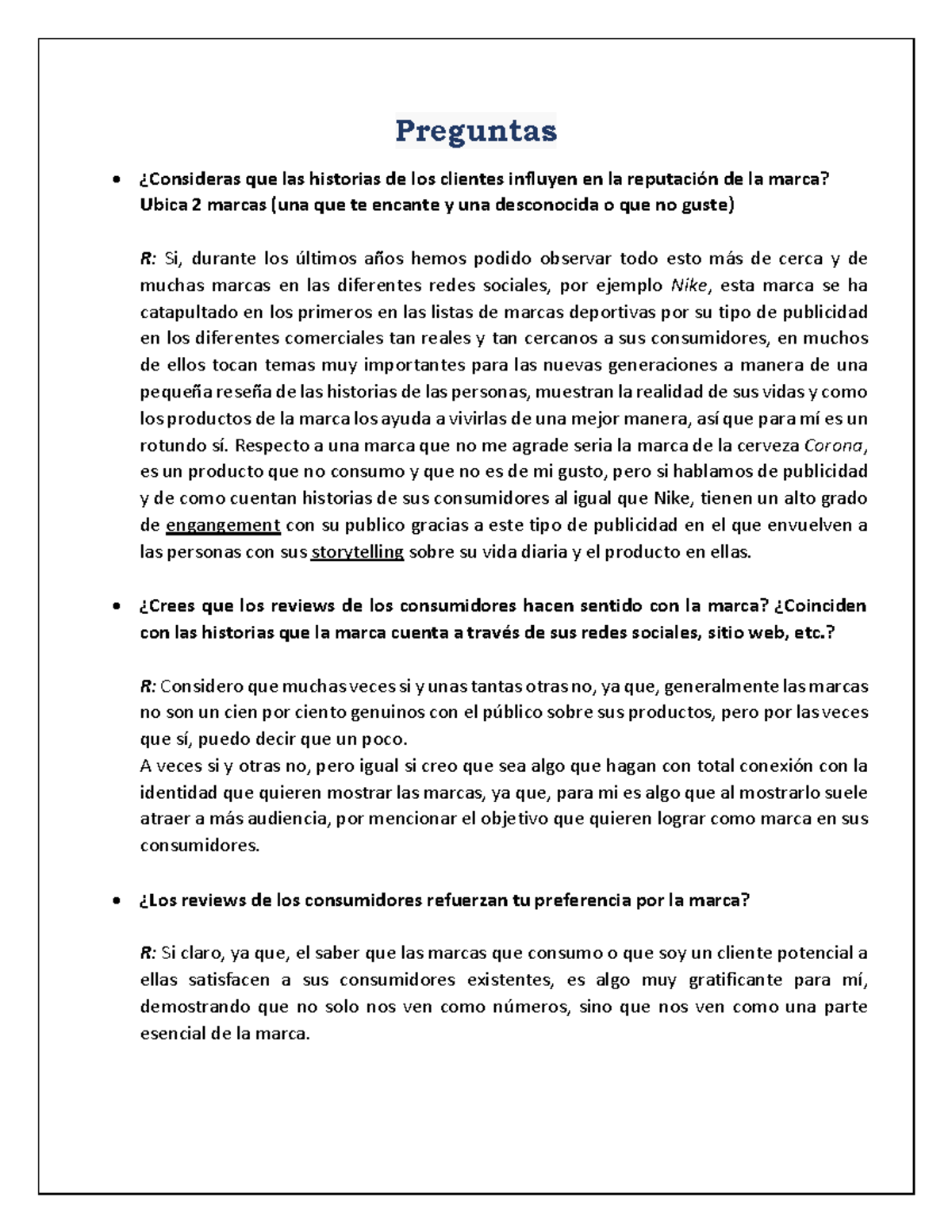 Actividad - 1 - Digital marketing - Preguntas ¿Consideras que las ...