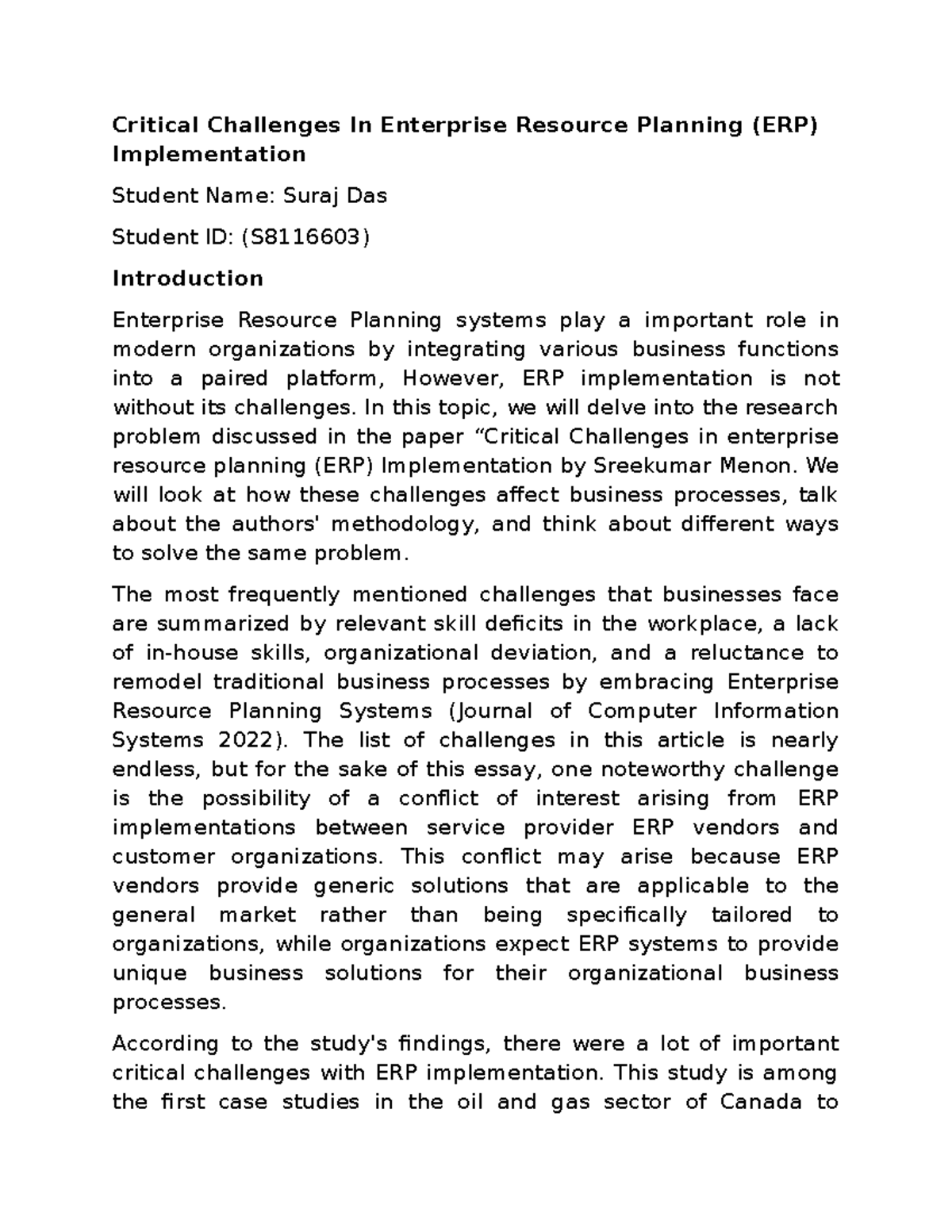 Critical Challenges In Enterprise Resource Planning - In this topic, we ...
