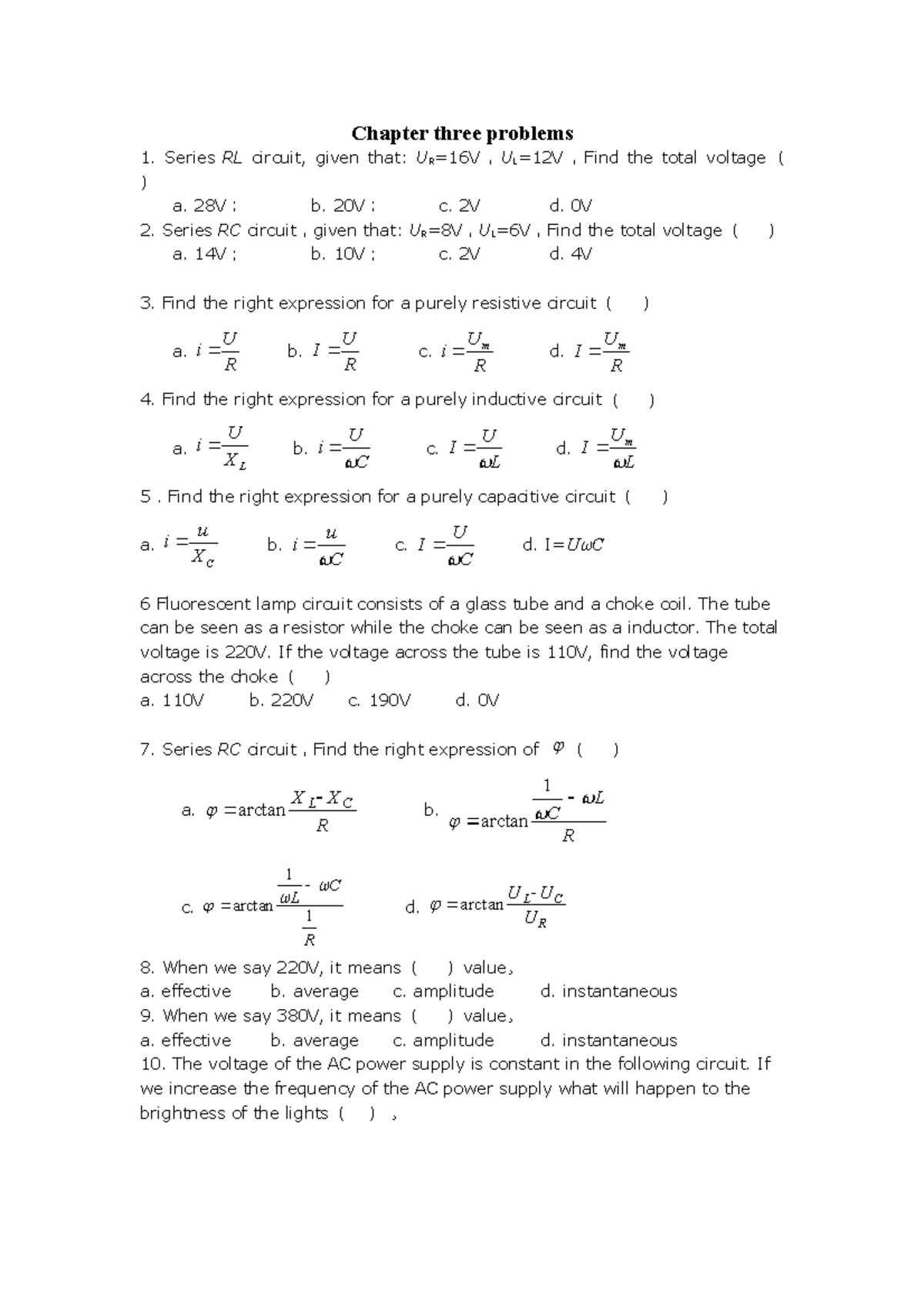 Chaper 3 problems 2018 - practice materials - Chapter three problems ...