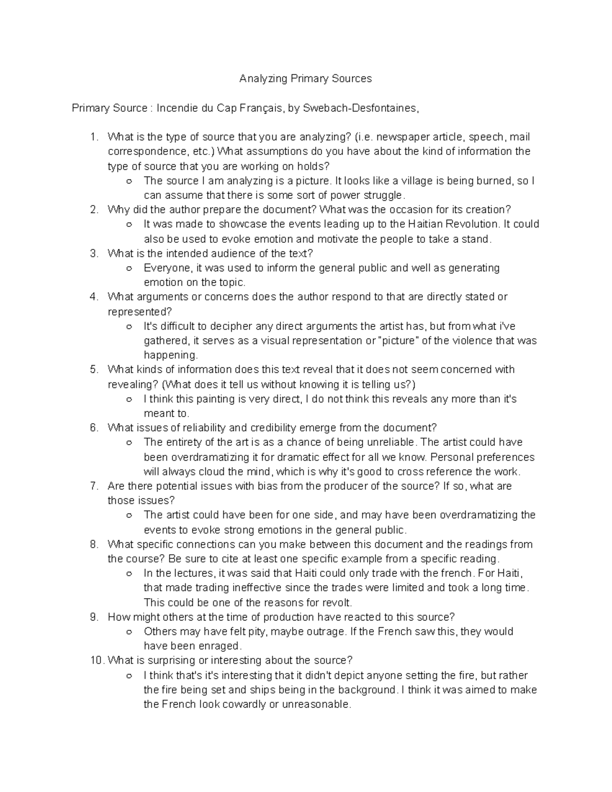 Analyzing Primary Sources - Analyzing Primary Sources Primary Source ...