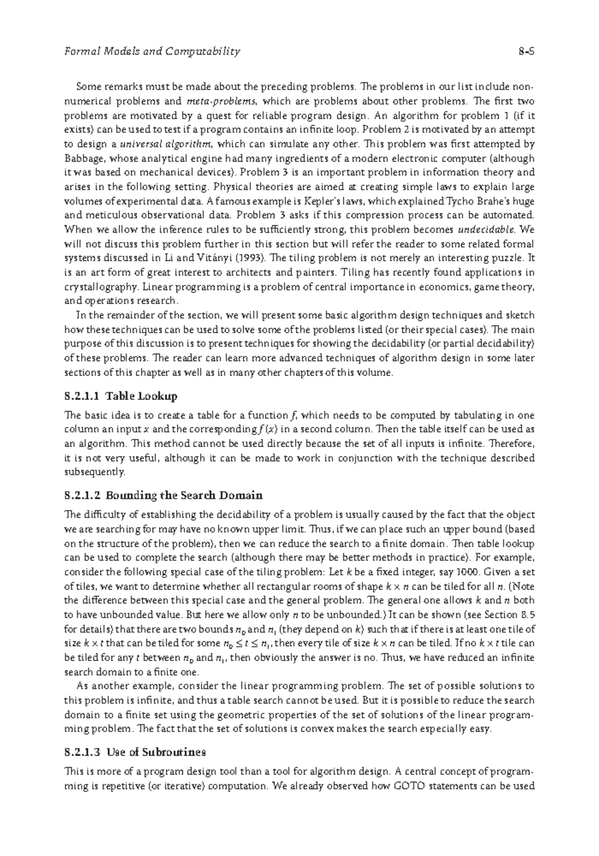 Computing handbook cse (26) - Formal Models and Computability 8- 5 Some remarks must be made ...