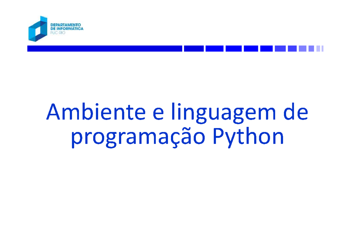 02- Linguagem Python Inicial - Ambiente e linguagem de programação ...
