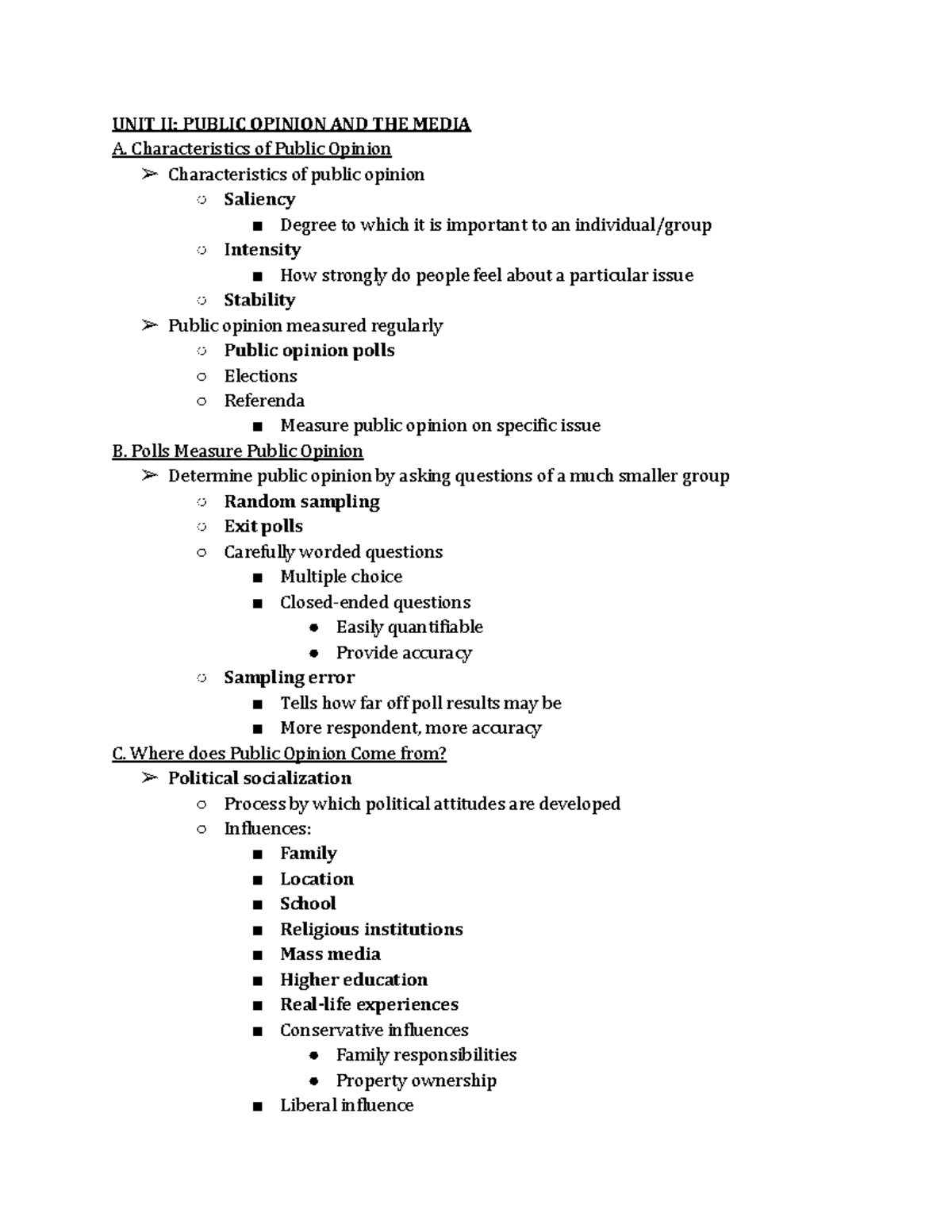 UNIT II Public Opinion AND THE Media - UNIT II: PUBLIC OPINION AND THE ...