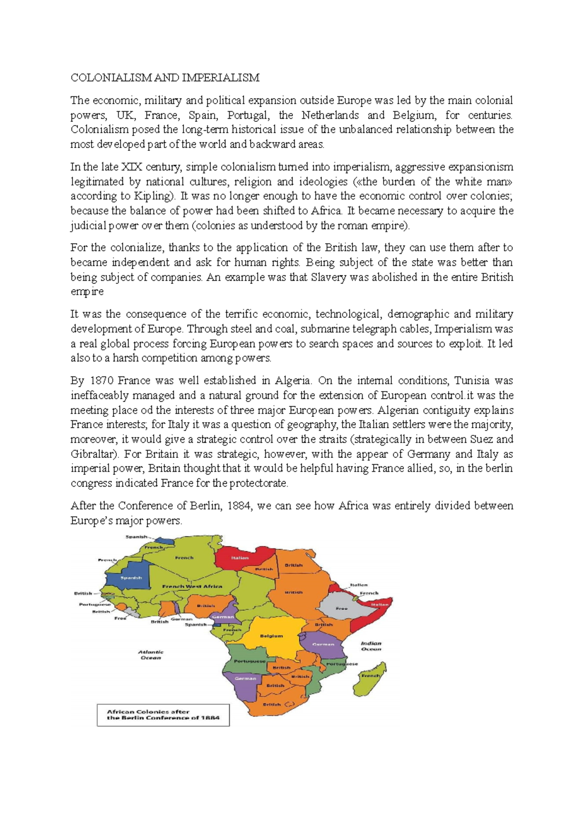 Colonialism and imperialism - COLONIALISM AND IMPERIALISM The economic ...