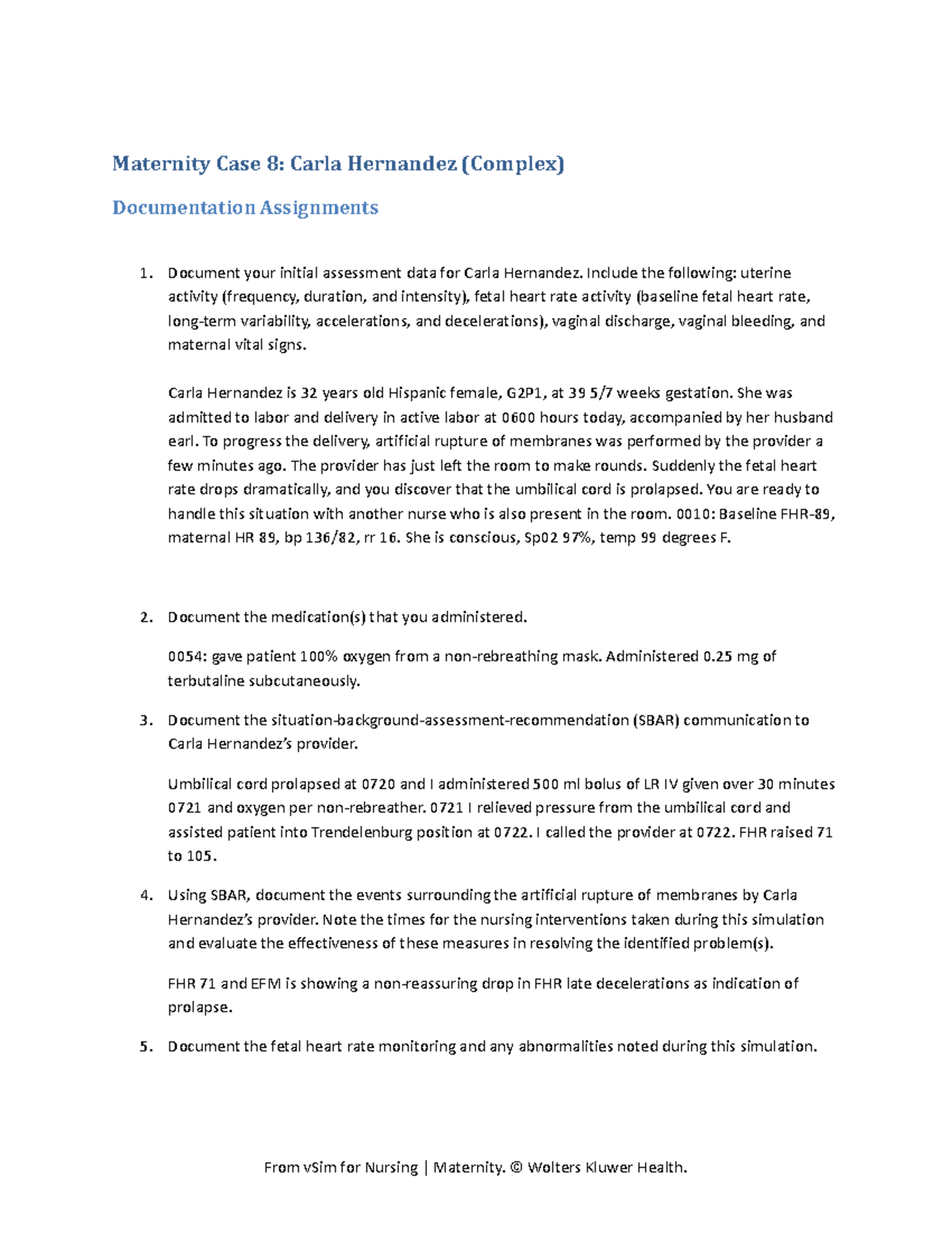 Maternity Case 08 Carla Hernandez Complex DA - Maternity Case 8: Carla ...