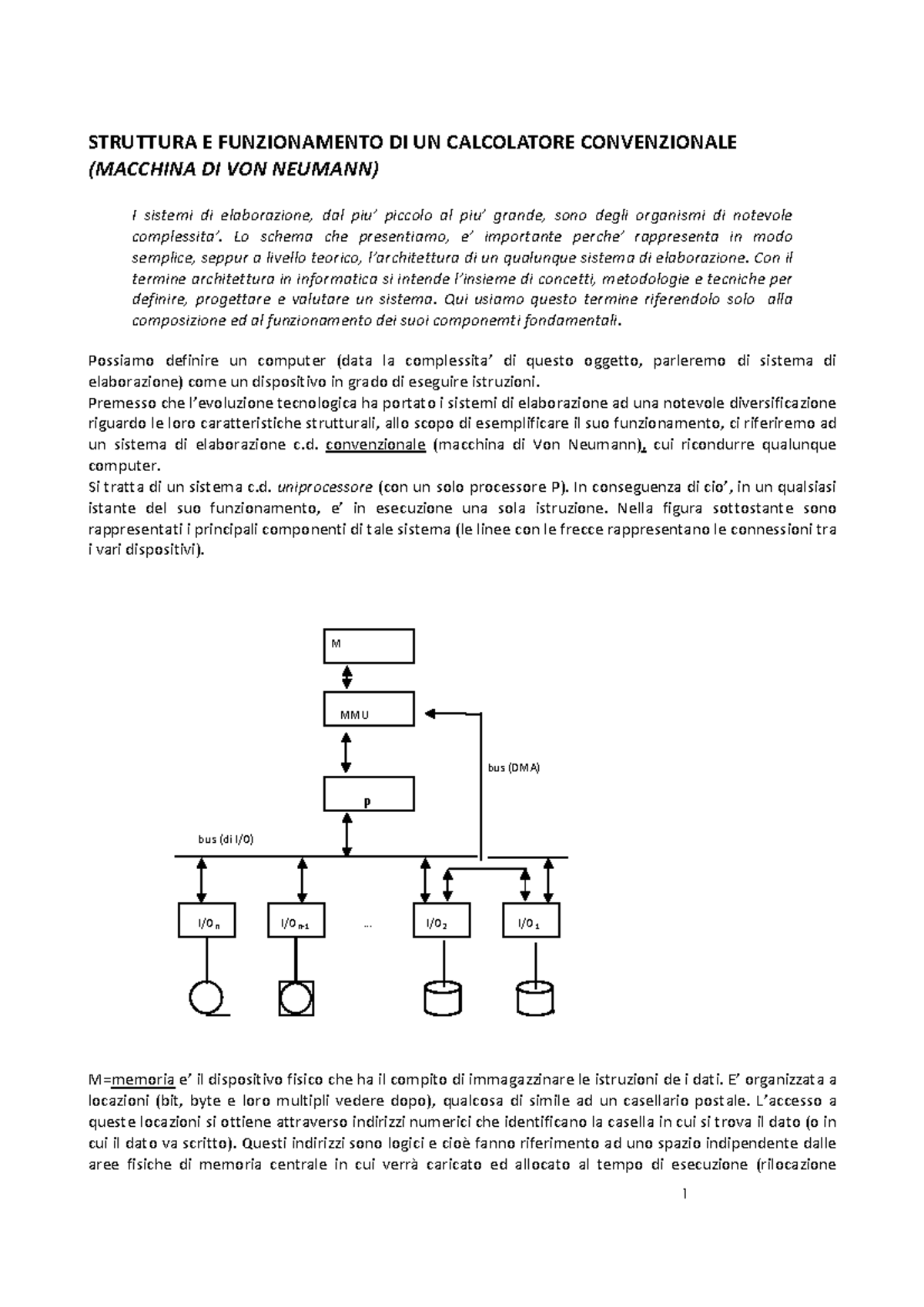 Pdf info - STRUTTURA E FUNZIONAMENTO DI UN CALCOLATORE CONVENZIONALE ...
