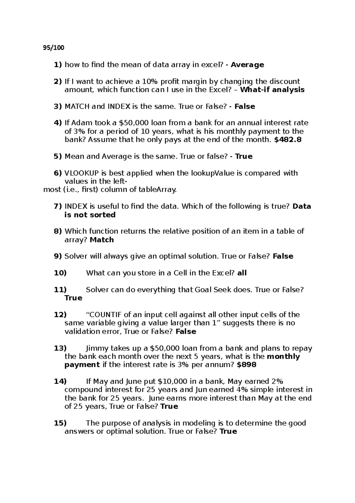 BUS100 Pre Course Quiz (2) - BUS100 - SUSS - Studocu