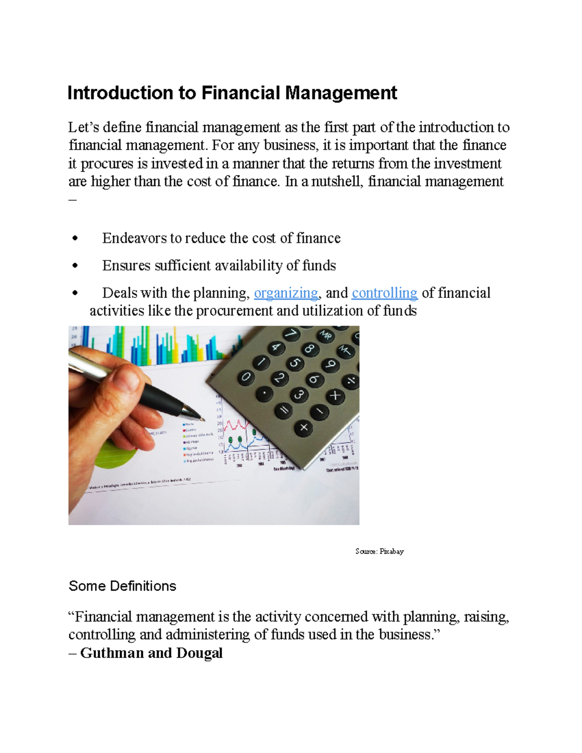 Introduction to Financial Management - Introduction to Financial ...