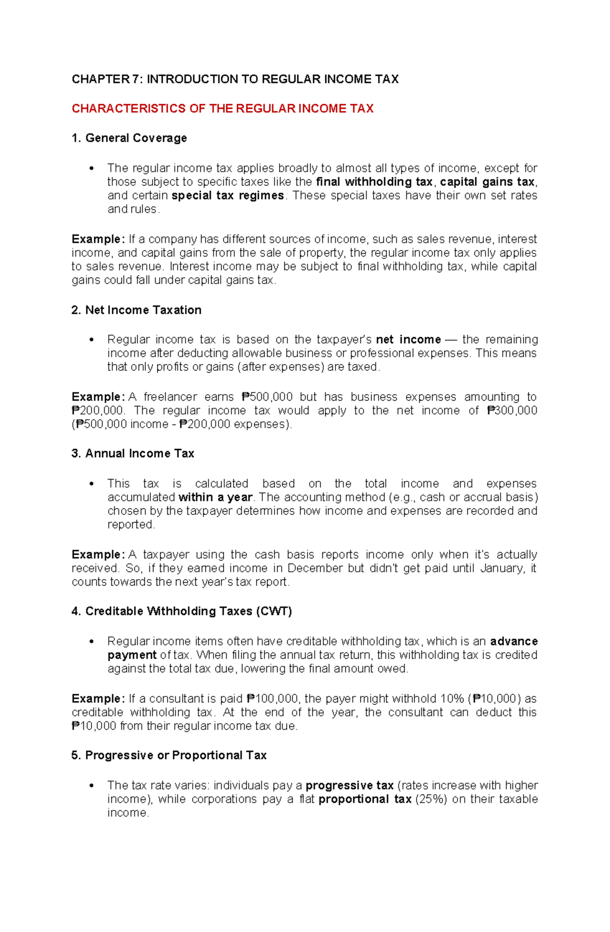 AHCAGLAOIWIEOEO - CHAPTER 7: INTRODUCTION TO REGULAR INCOME TAX ...