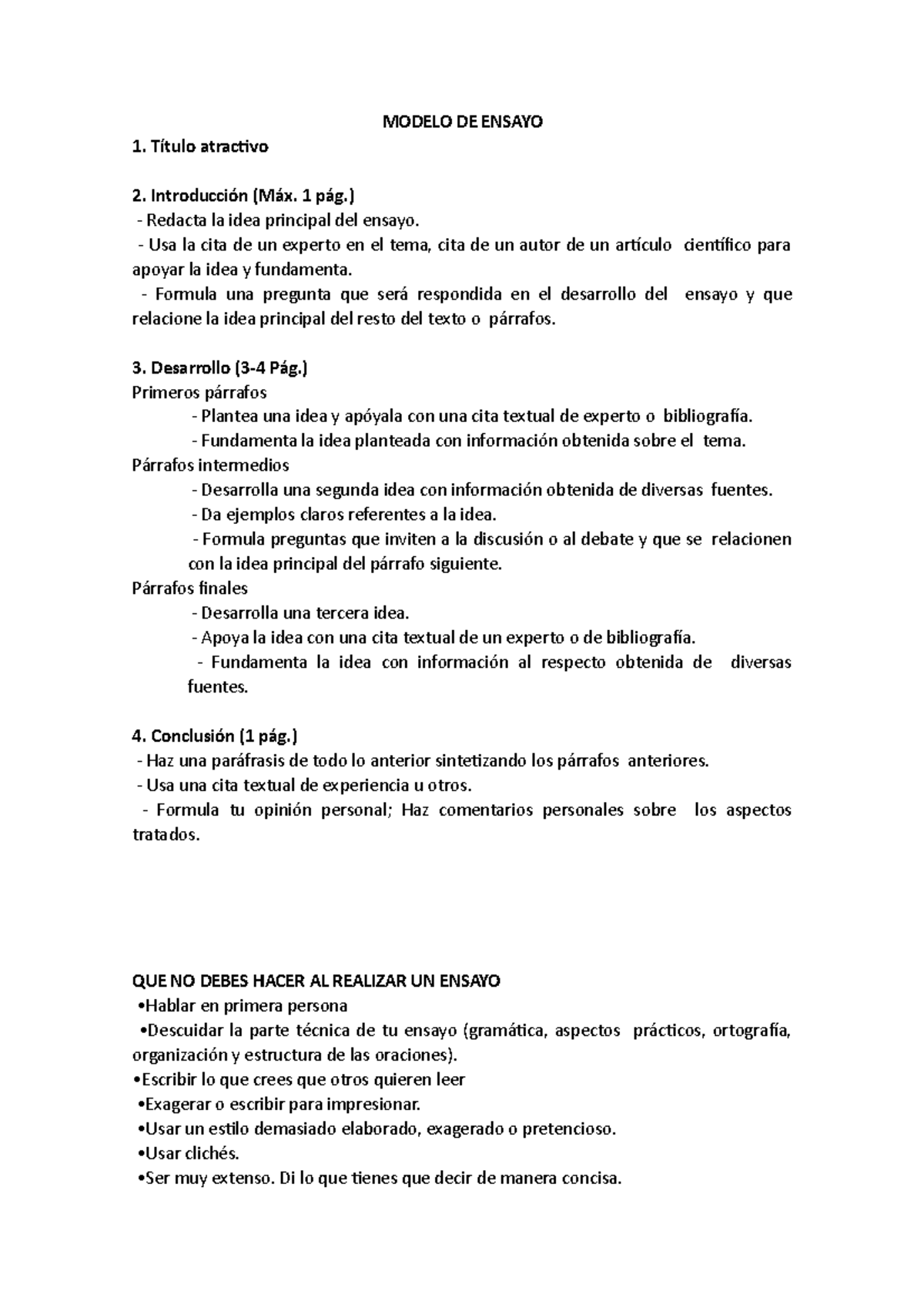 Modelo DE Ensayo - apuntes - MODELO DE ENSAYO Título atractivo ...