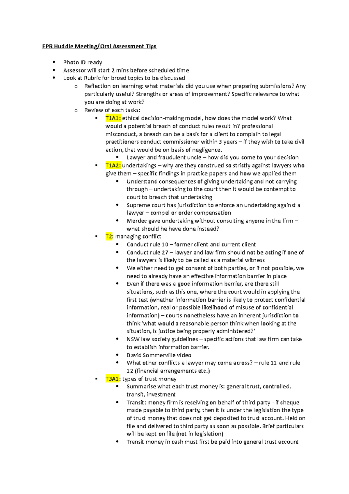 EPR Huddle Meeting:Oral assessment - EPR Huddle Meeting/Oral Assessment ...