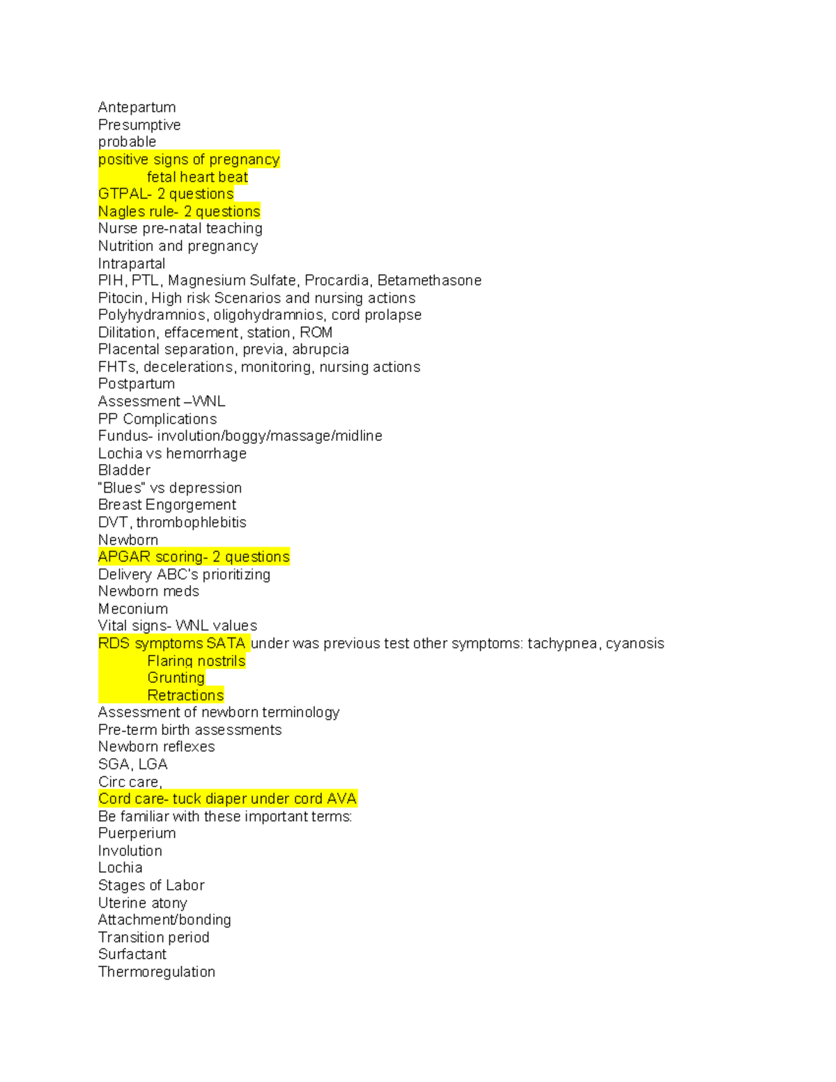 Final blueprint - Antepartum Presumptive probable positive signs of ...
