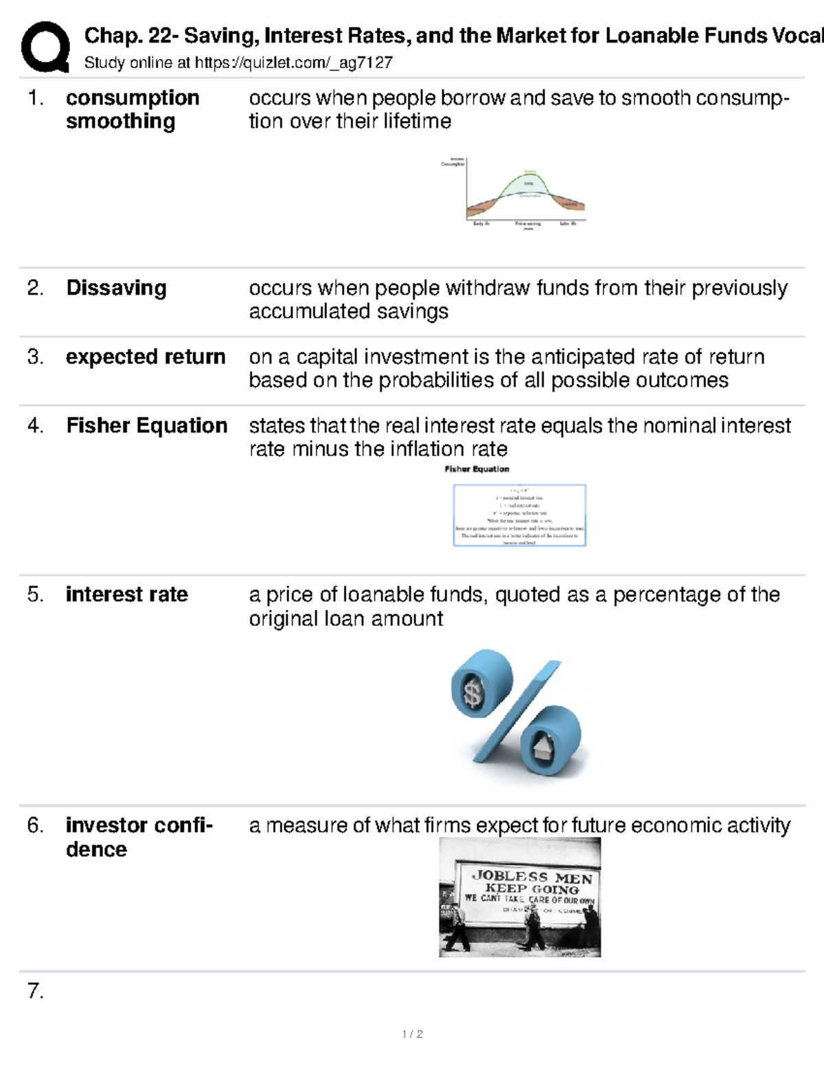 Chap. 22- Saving, Interest Rates, and the Market for Loanable Funds ...