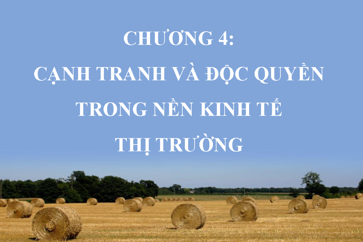 Chuong 4 - Learn - CH ̄¡NG 4: C¾NH TRANH VÀ ĐÞC QUYÀN TRONG NÀN KINH T¾ THÞ TR ̄âNG I. QUAN HÞ ...