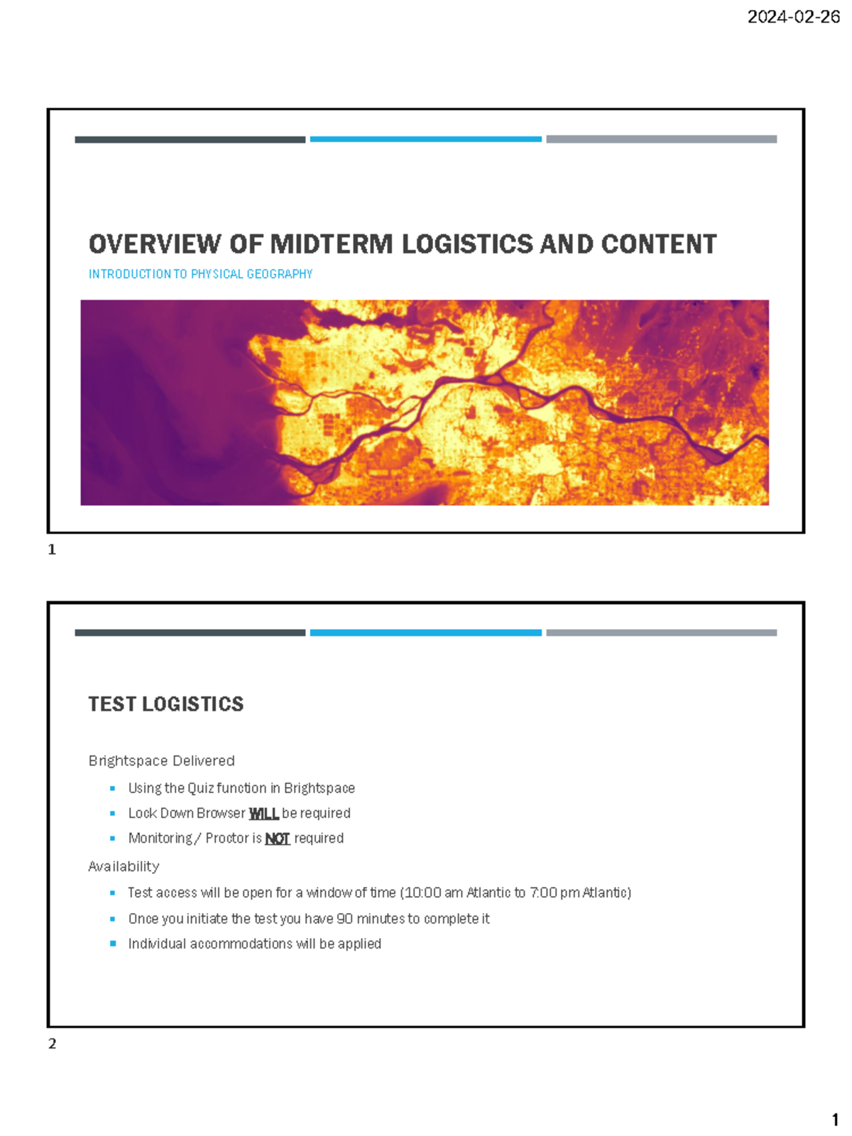 Geog1030 Midterm Study Guide - OVERVIEW OF MIDTERM LOGISTICS AND ...
