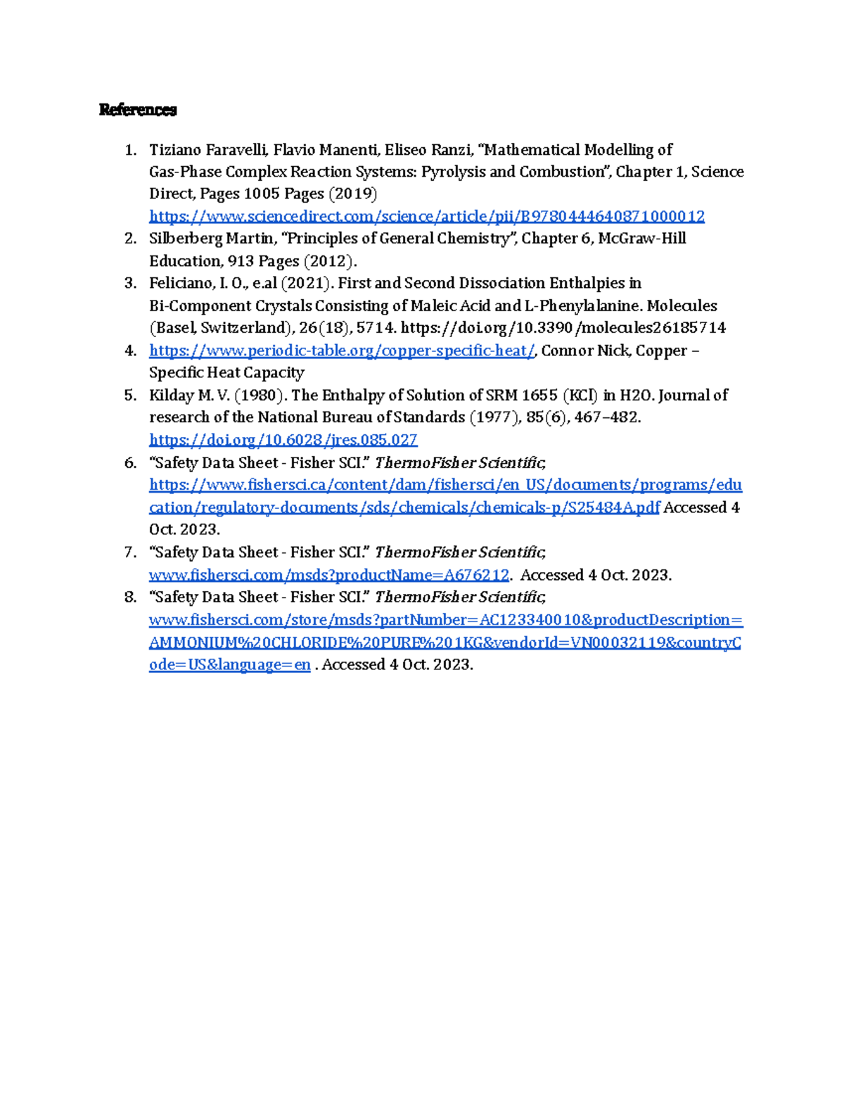 References lab number - References 1. Tiziano Faravelli, Flavio Manenti ...