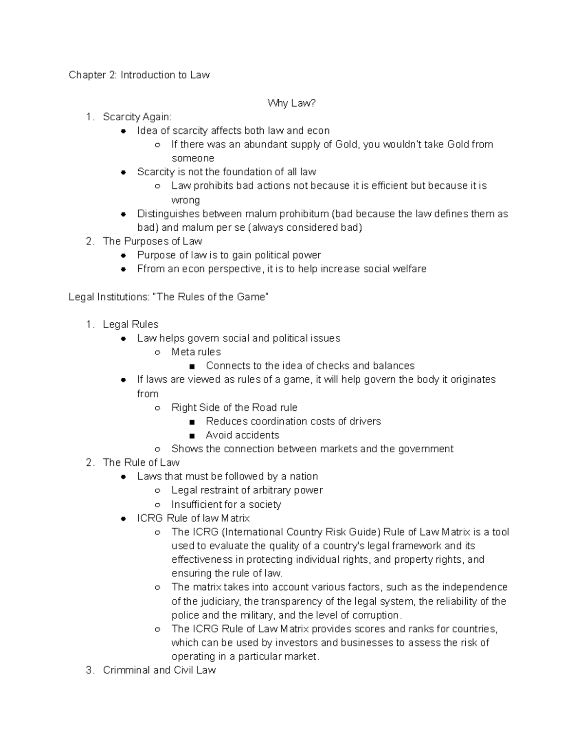 CH.2 notes - LAWS213001 - Studocu