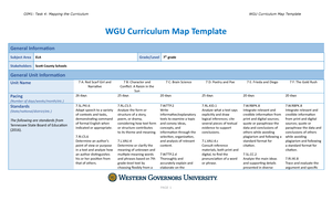 D 183 Task 4 - Task 4 - A. Using the attached “WGU Curriculum Map ...