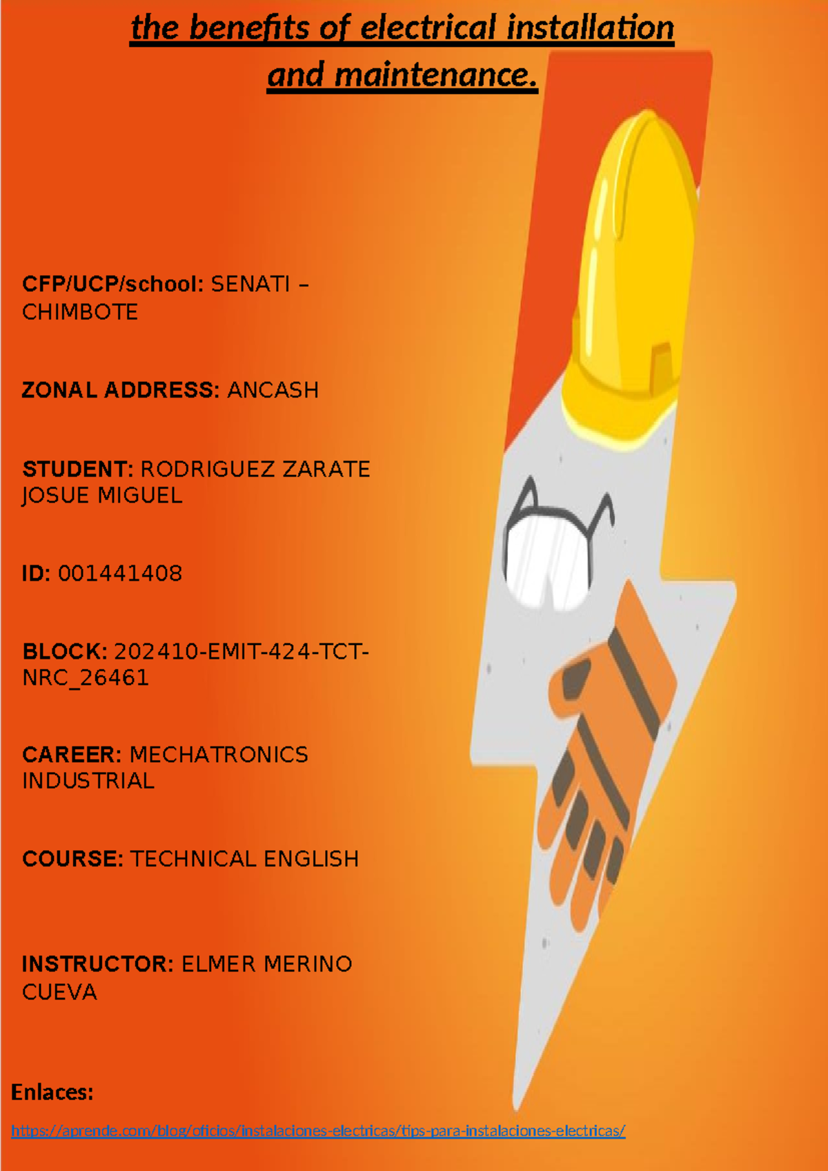 Entregable 1 de ingles - ola - the benefits of electrical installation and maintenance. - Studocu