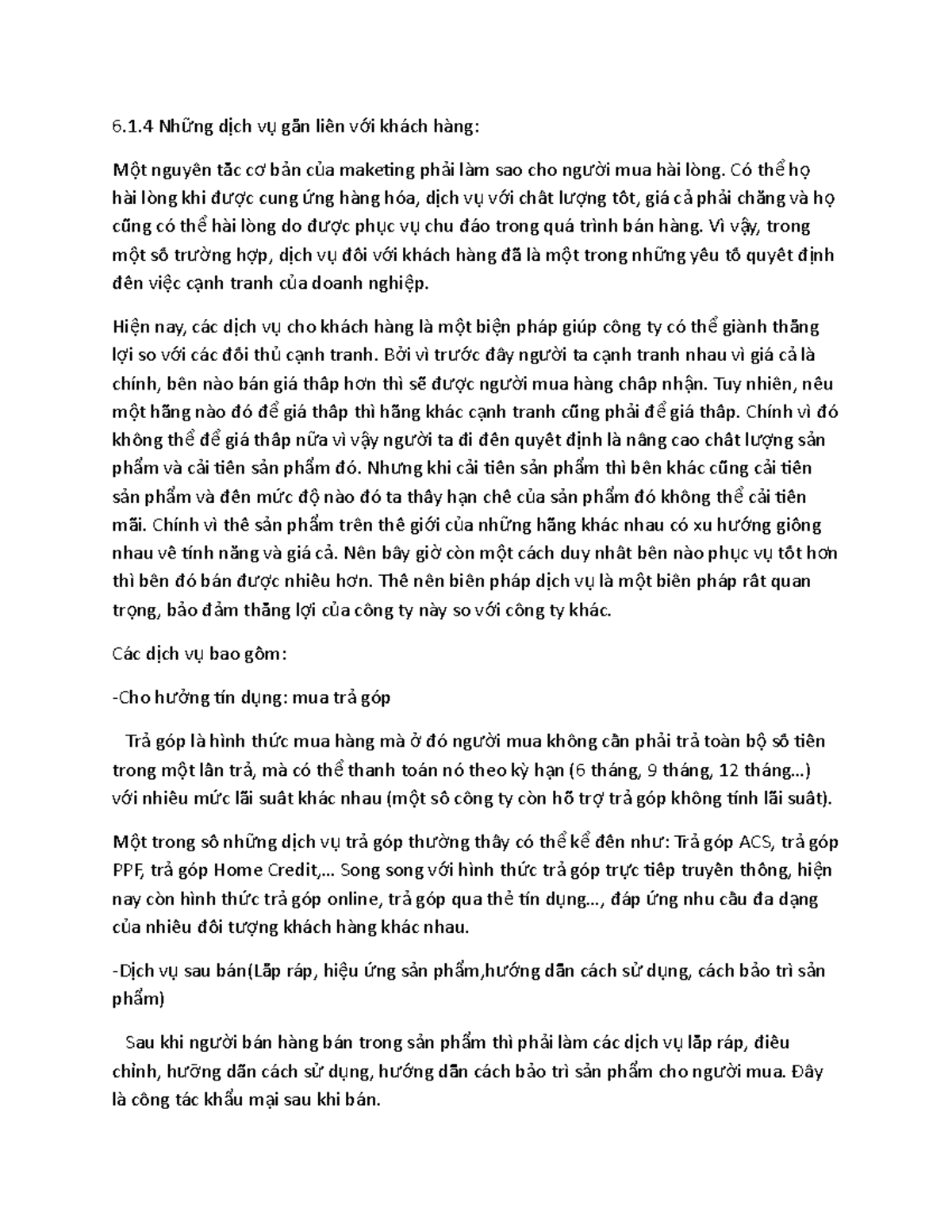 bài học số sáuuu - 6.1 Nh ững d ch v ị ụ gắắn liềền v i khách hàng:ớ M t nguyền tắắc cộ ơ b n c ...