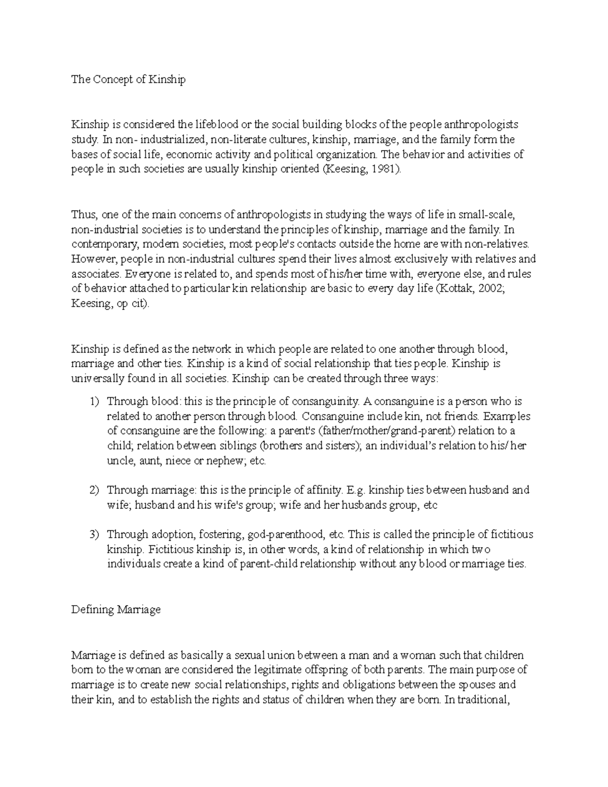 Marriage - These are lecture notes for cultural anthropology. - The ...