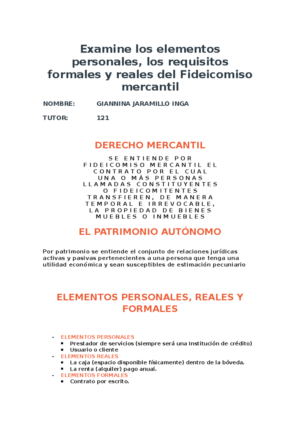 Examine los elementos personales - Examine los elementos personales ...