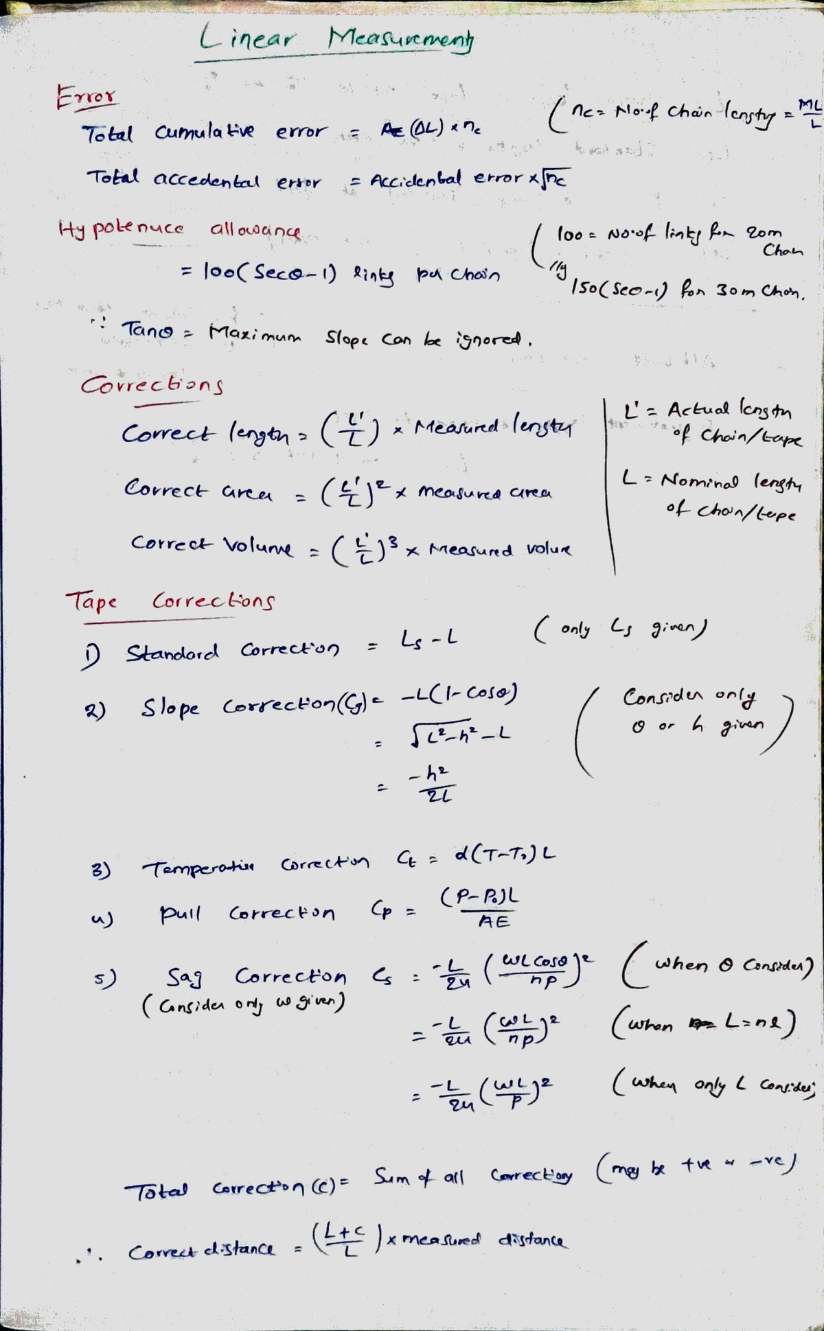 Copy of Surveying - notes with good content - Civil Engineering - Studocu